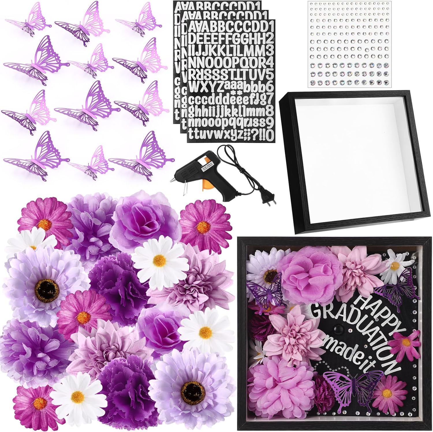 Amazon.com: HyDren 36 Pcs Graduation Cap Decorations Kits 2025 DIY ...