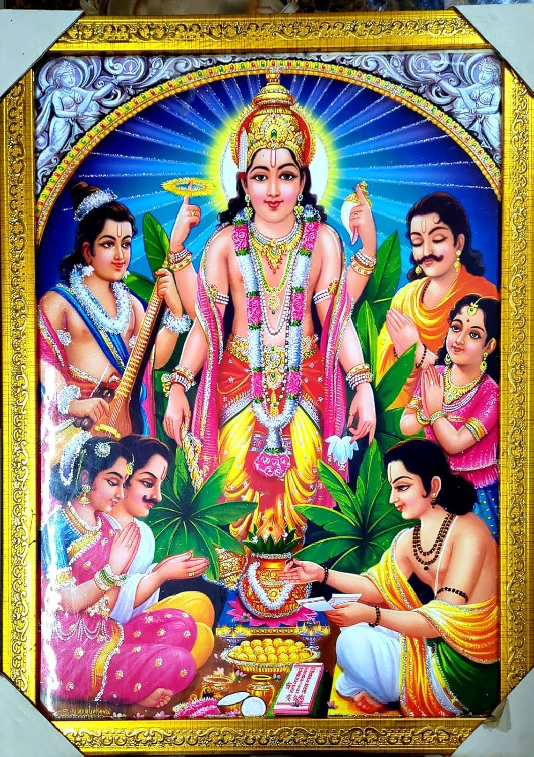 Amazon.com : Satyanarayana Swami Photo with Frame Satyanarayana Swamy ...