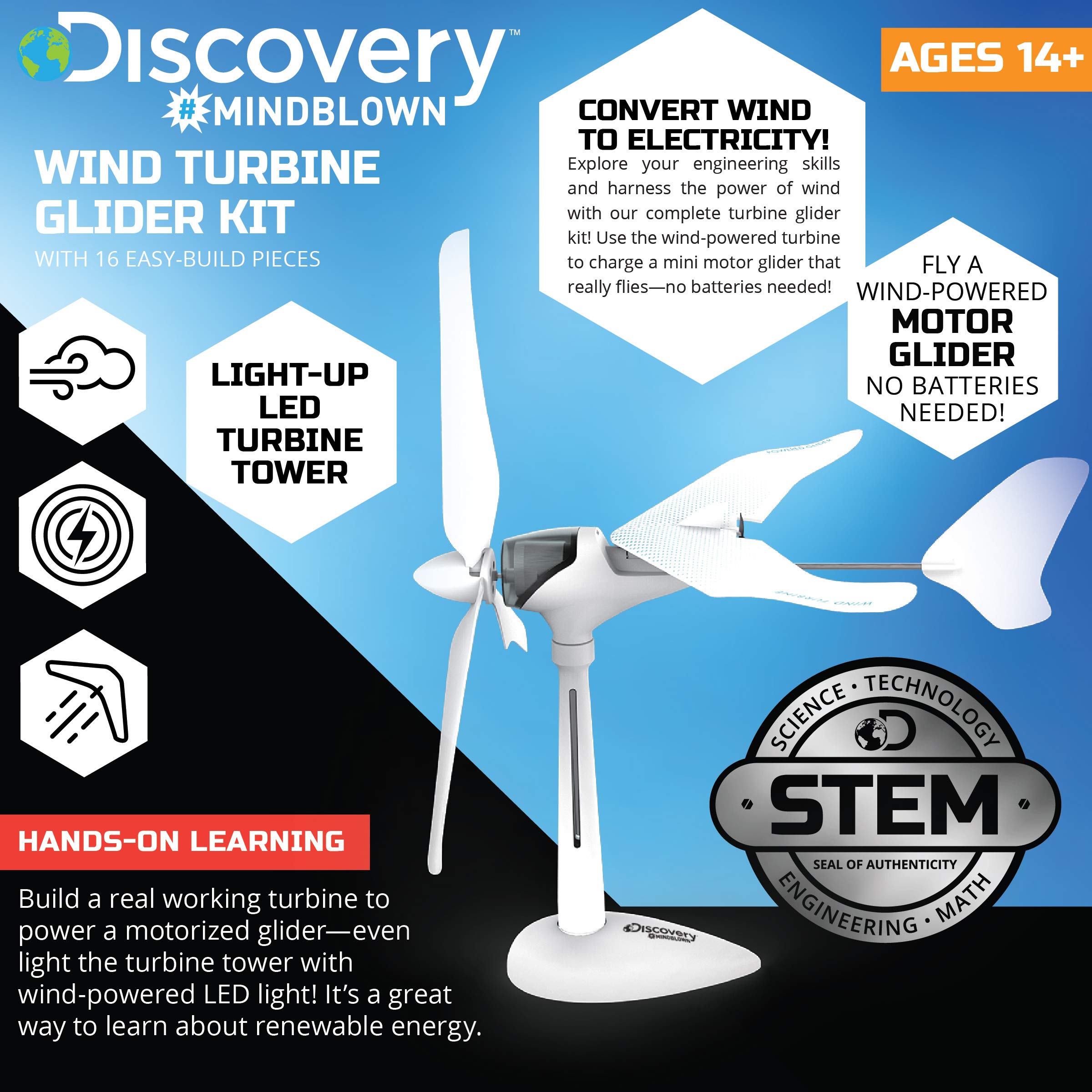 Buy Discovery Kids #MINDBLOWN Wind Turbine Glider Kit, STEM Science ...