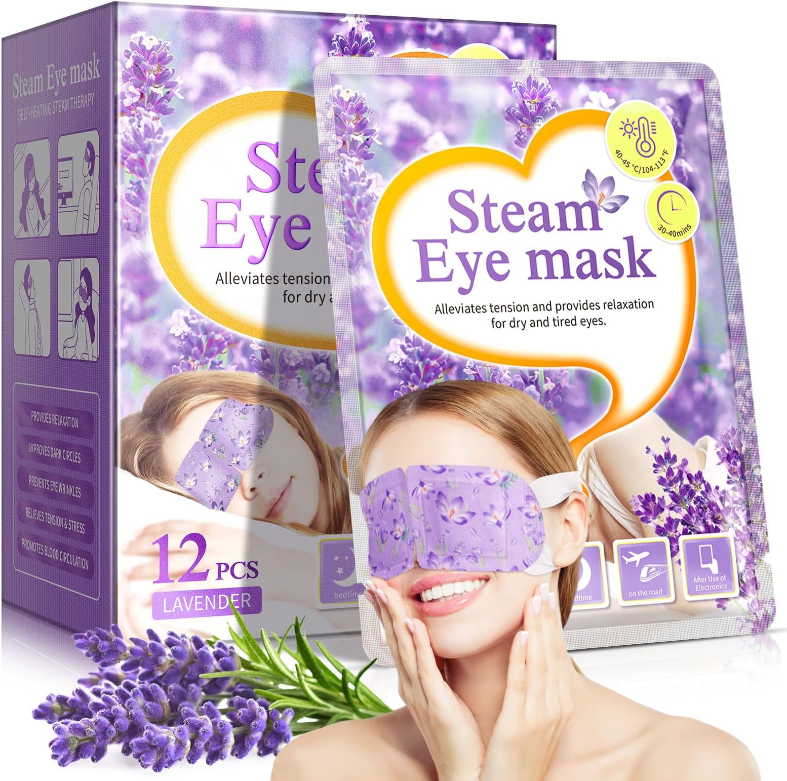 Amazon.com : XPCARE 32 Pack Steam Eye Masks for Dry Eyes, SPA Warm Sleep Eye Mask, Disposable ...