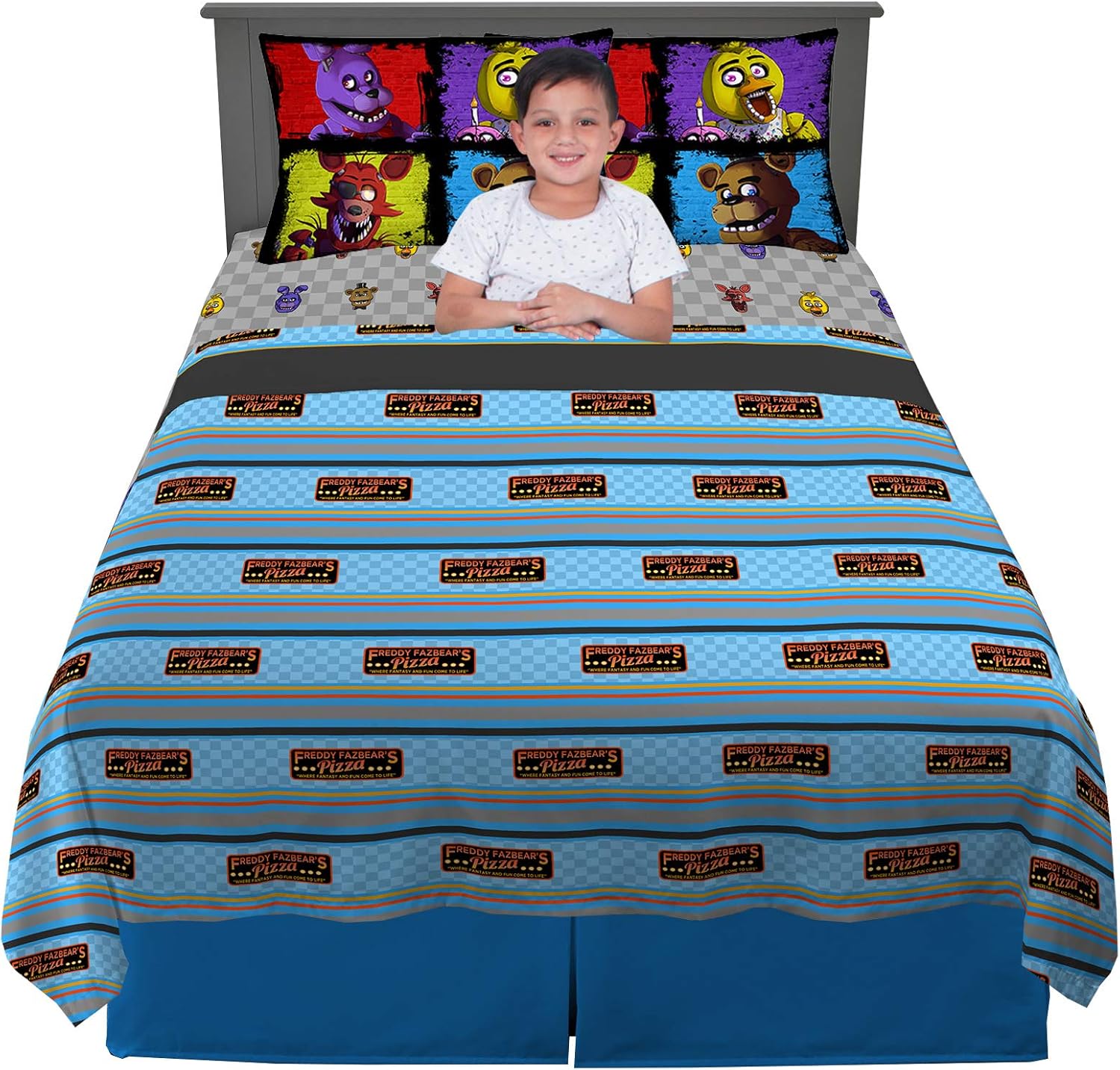 Amazon.com: Franco Kids Bedding Sheet Set, Full, Five Nights at Freddy ...