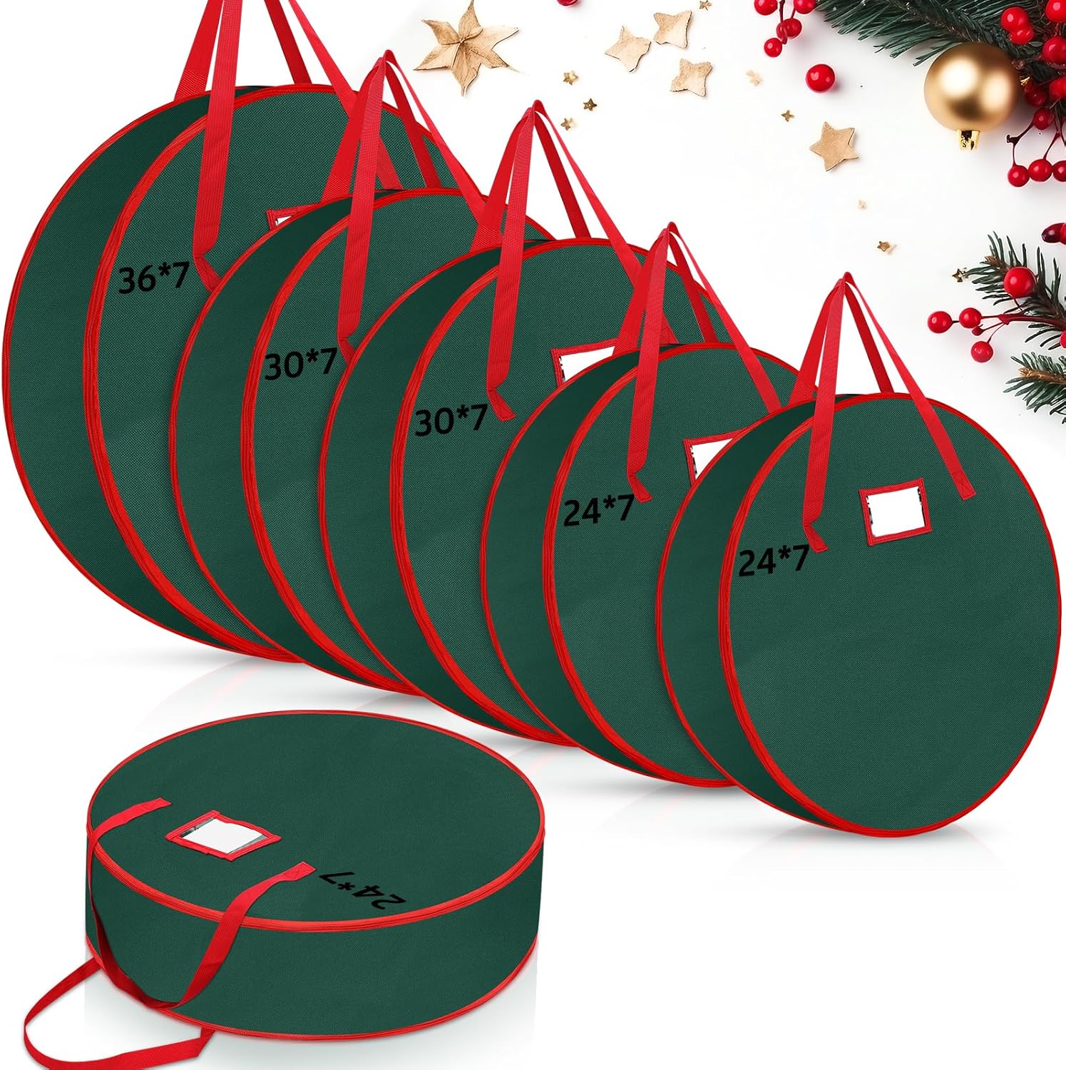 Amazon.com: Wesnoy 6 Pcs Christmas Wreath Storage Container 24/30/36 ...