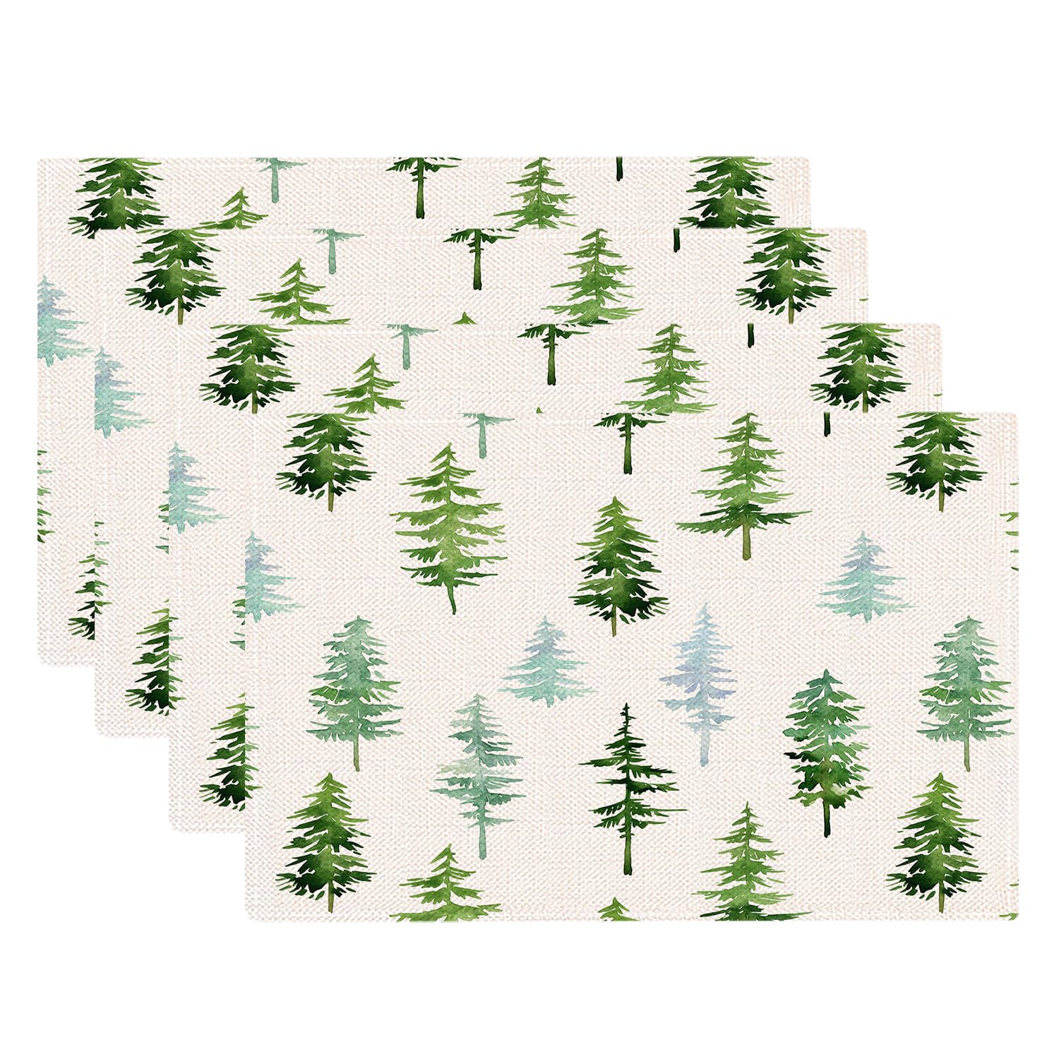 Amazon.com: Winter Christmas Tree Placemats Set of 4 for Dining Table ...