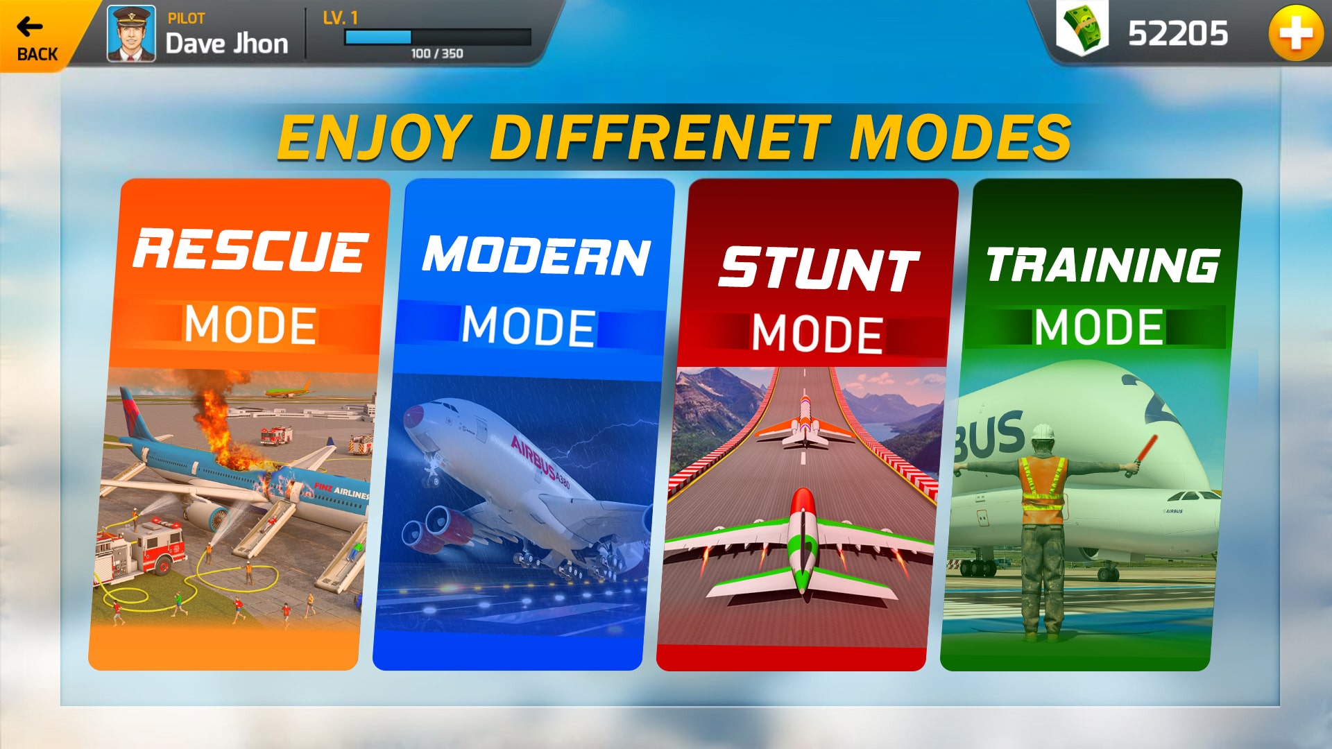 Airplane Flight Simulator Airplane Games Aeroplane Flying Sky Racing ...