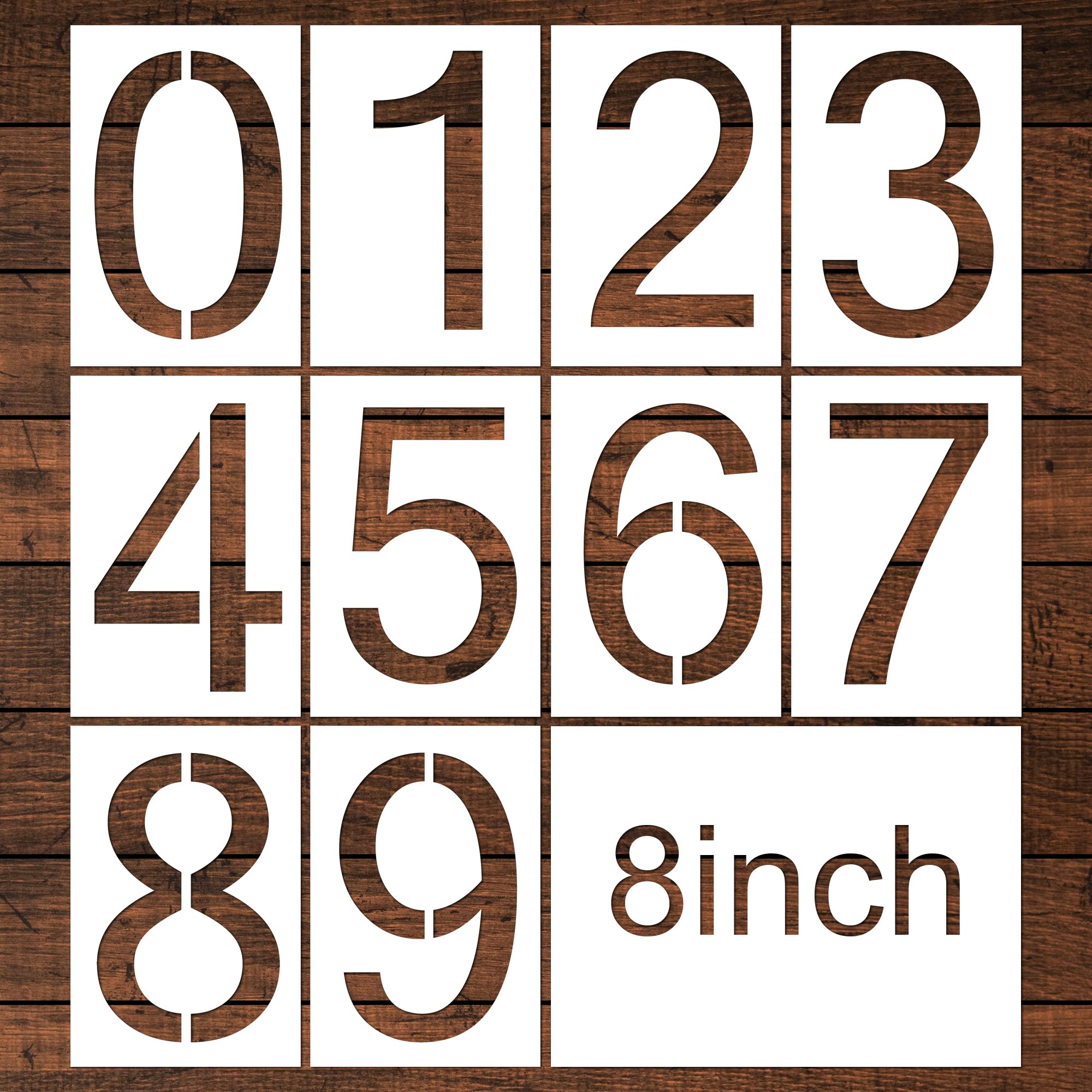 Amazon.com : 8 Inch 0-9 Number Stencil Template, Large Reusable Number ...