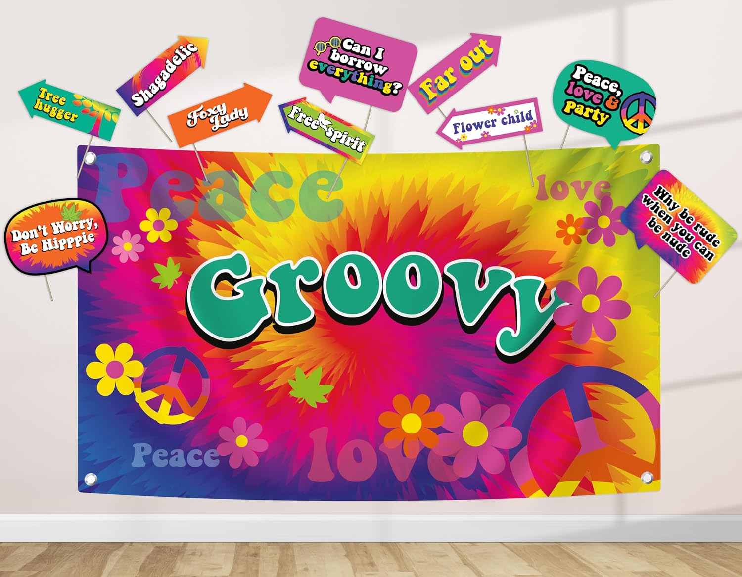 Amazon.com: 60s Hippie Party Decoration Kit - Includes Photography ...
