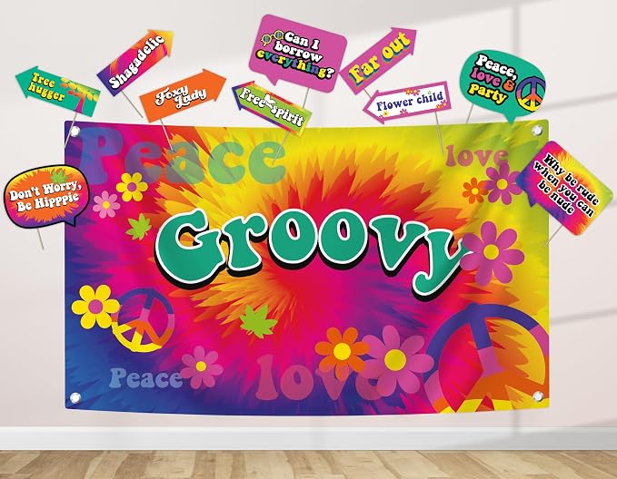 Amazon.com: 60s Hippie Party Decoration Kit - Includes Photography ...