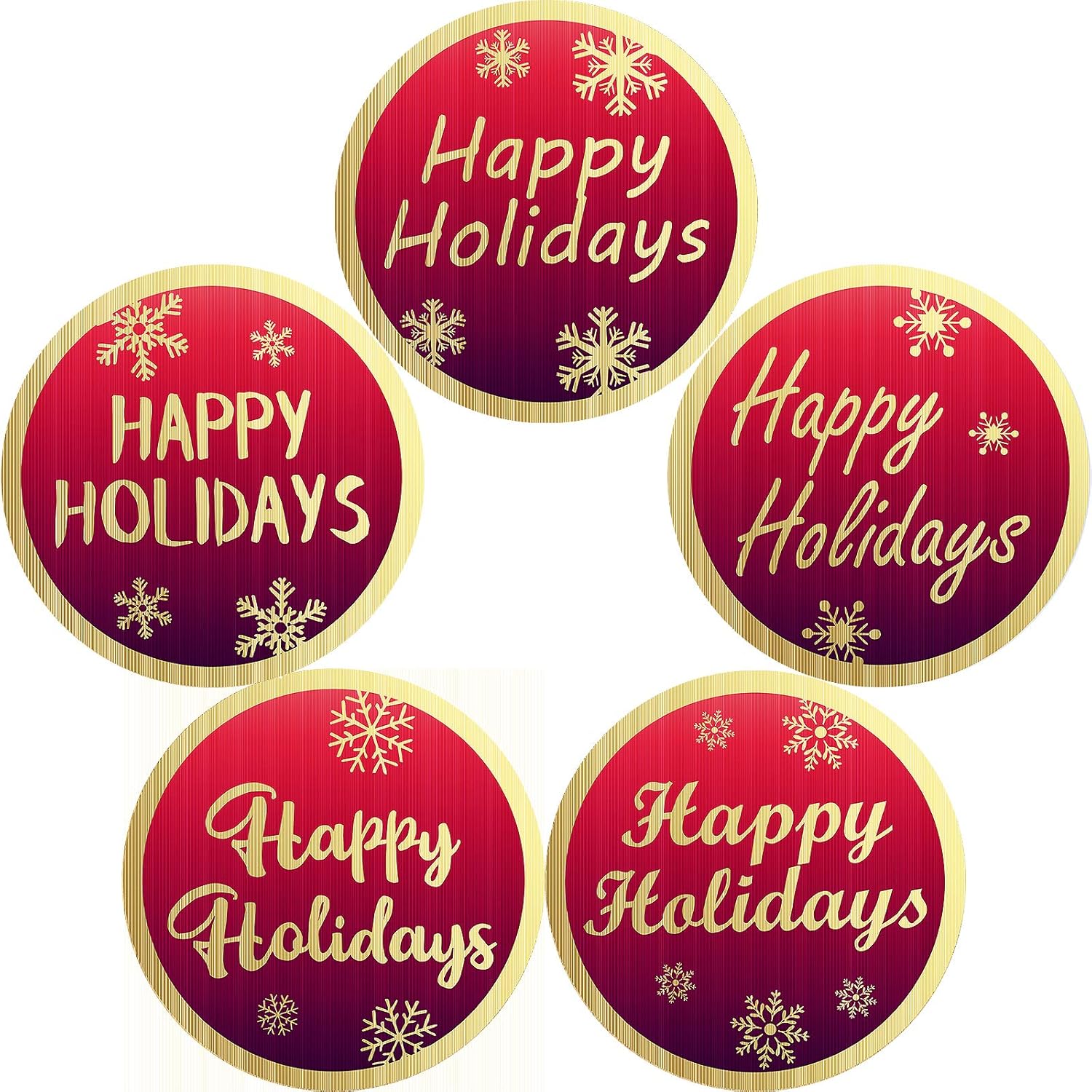 Amazon.com: 500 Pieces Happy Holidays Stickers Gold Foil Stamping ...
