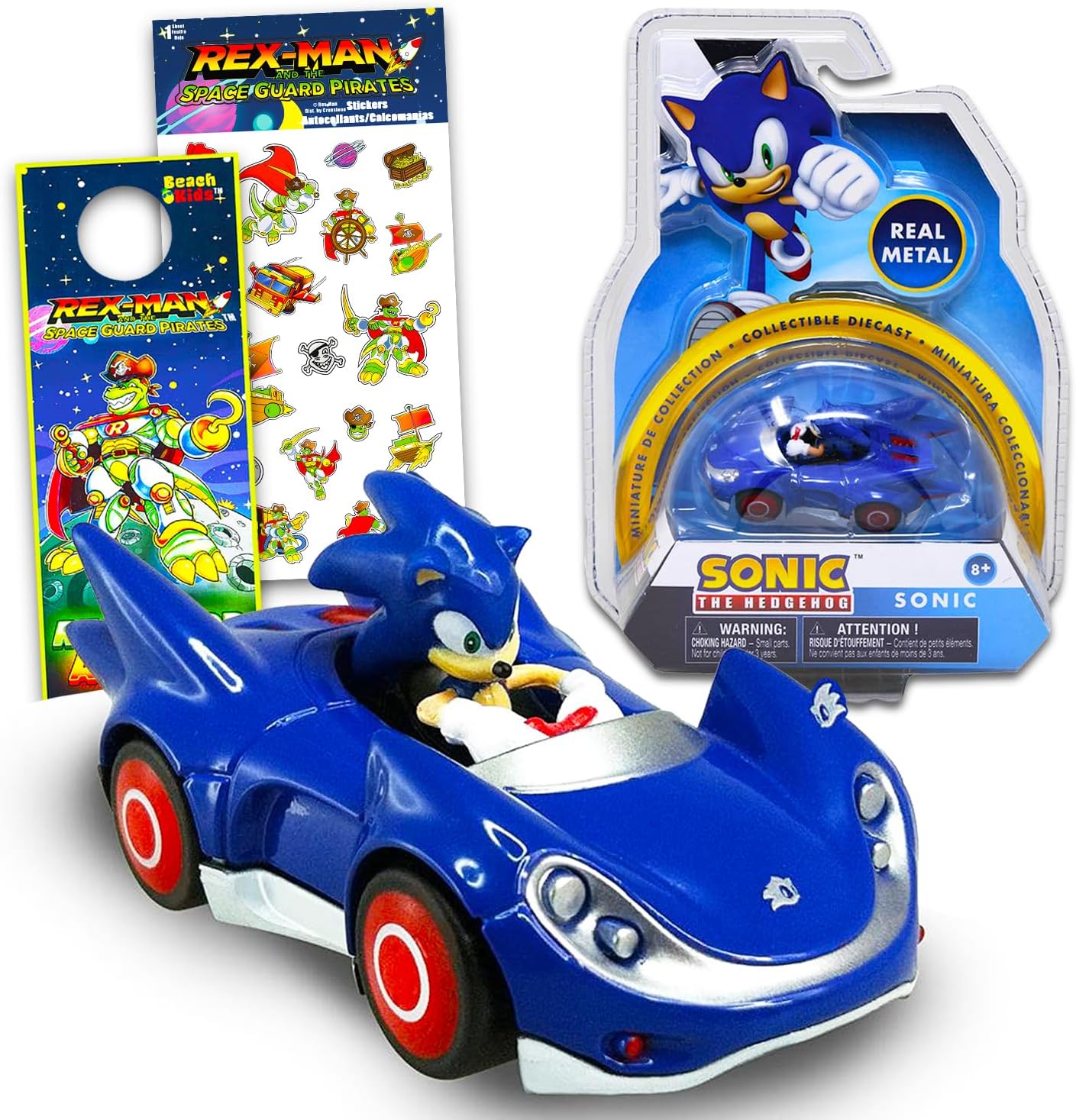 Amazon.com: Sonic the Hedgehog Diecast Toy Race Car - Bundle with Sonic ...