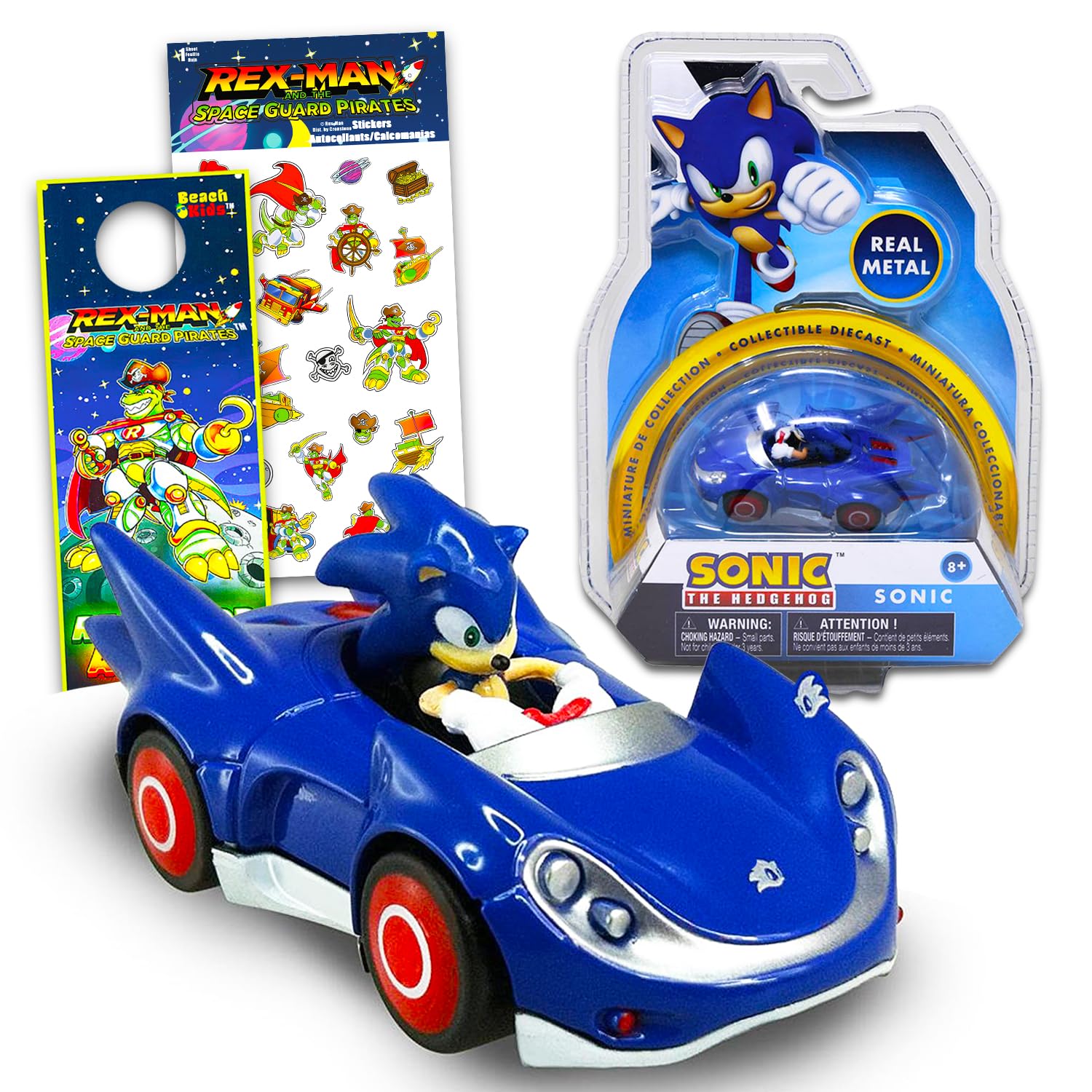 Amazon.com: Sonic the Hedgehog Diecast Toy Race Car - Bundle with Sonic ...