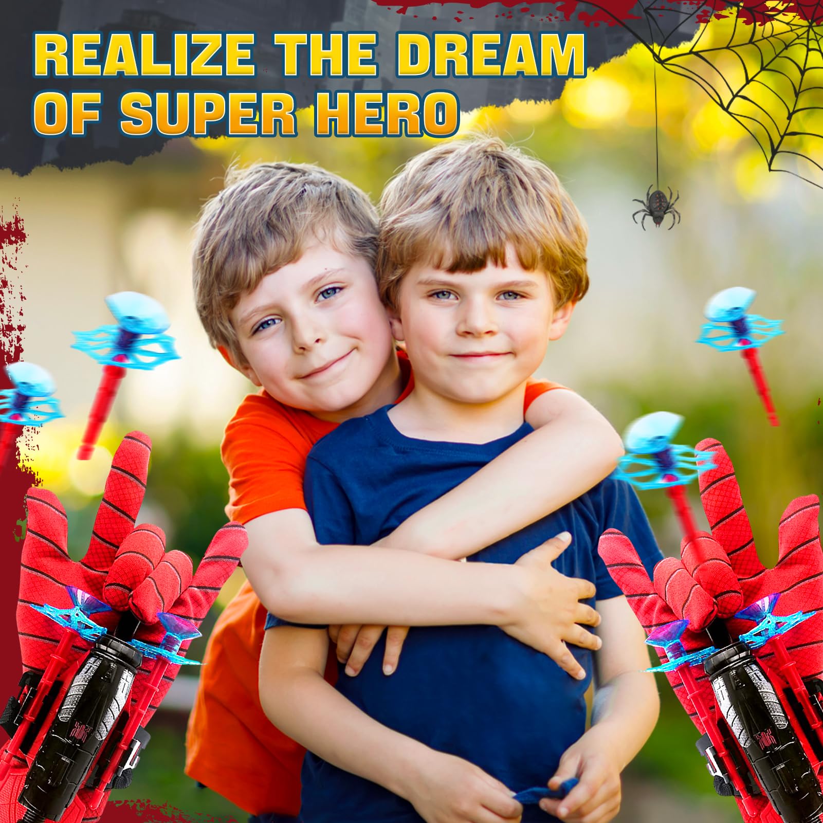 Spider Web Shooter, 2 Set Spider Launcher Gloves Toy Cosplay Launcher ...