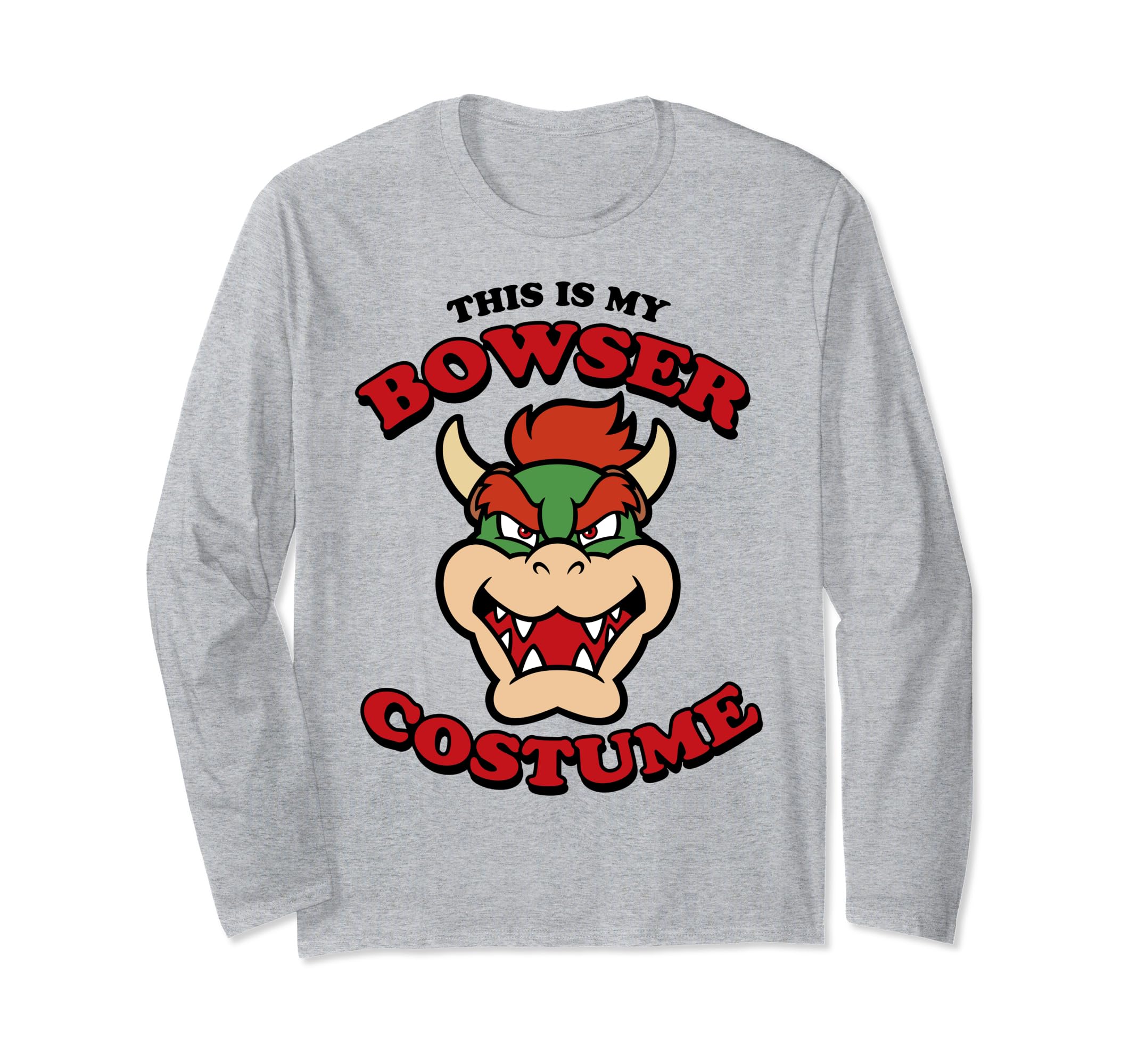 Amazon.com: Nintendo Super Mario Bowser Costume Graphic Long Sleeve T ...