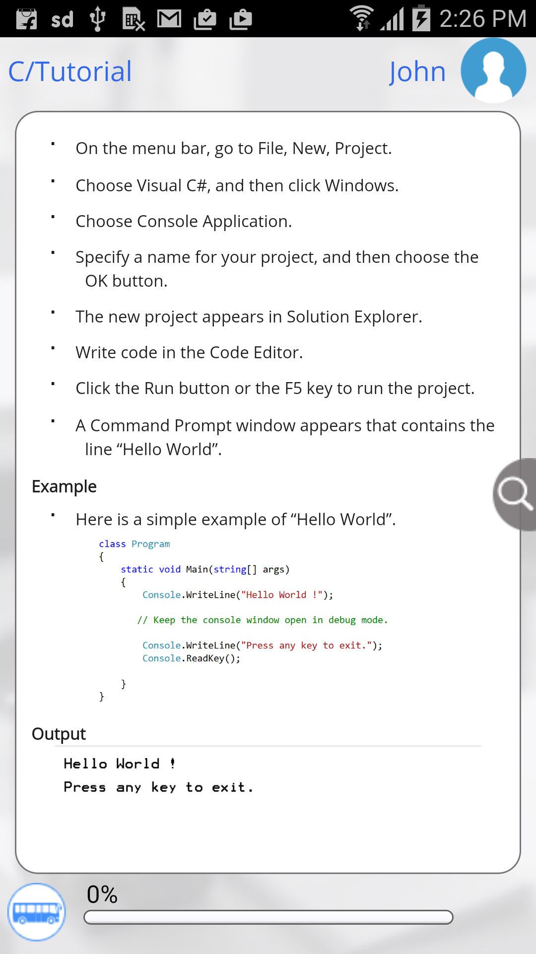 Learn C# Programming via Videos by GoLearningBus - App on the Amazon Appstore
