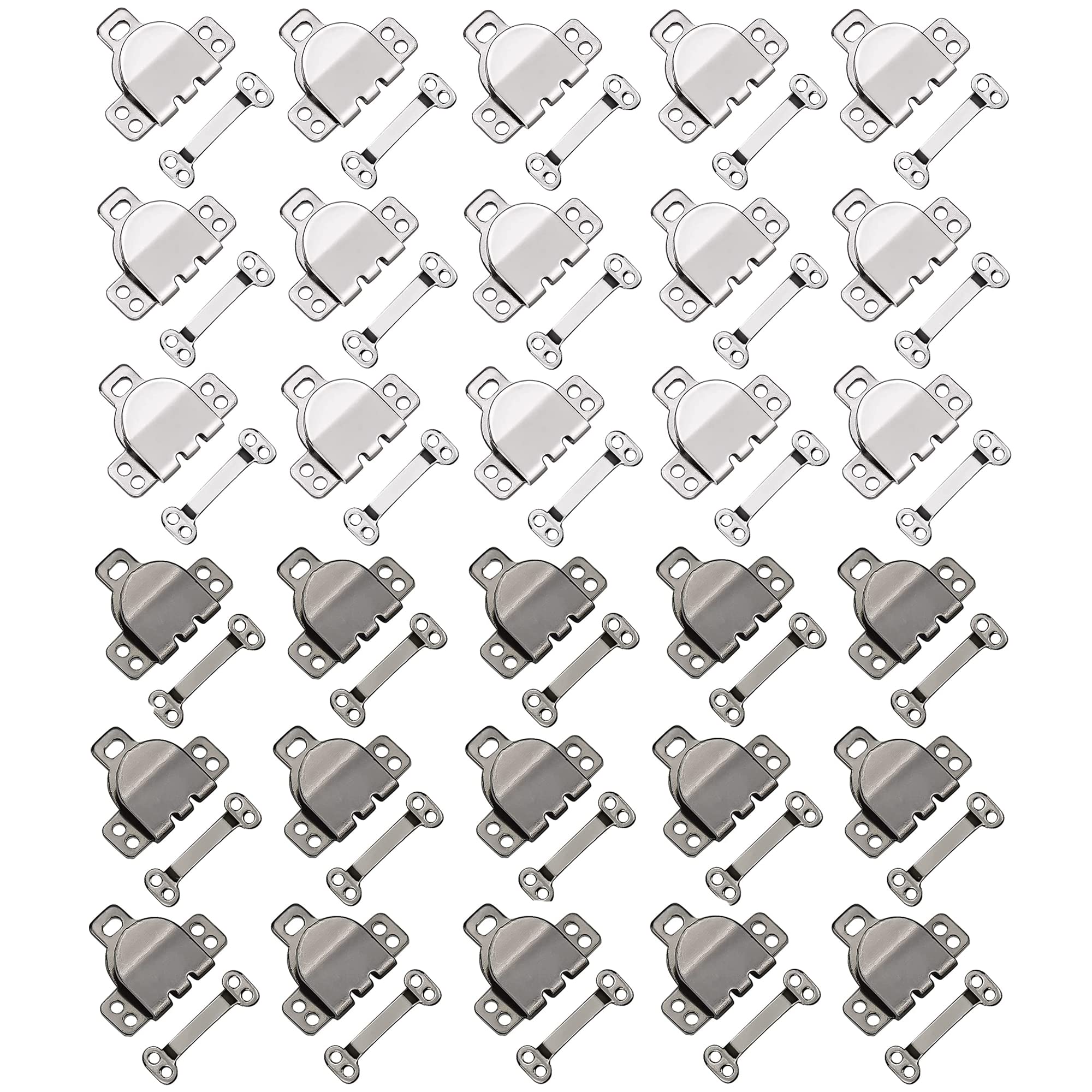 30 Pack Hook and Eye Latch Sewing, Non Sew Clasps Trouser Hook and Bar ...