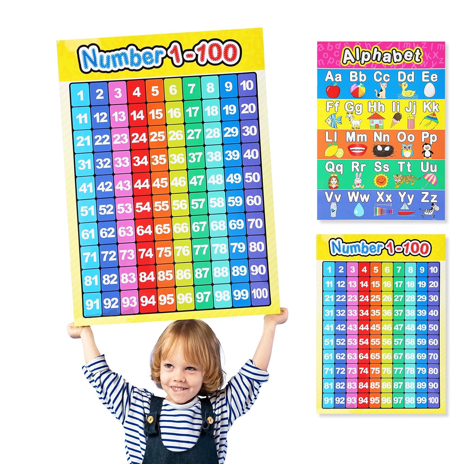 BLMHTWO Alphabet Poster Numbers Chart for Kids 2 Pieces Large ...