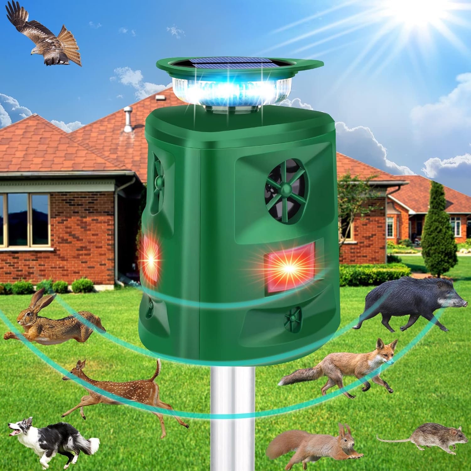 Amazon.com: JNKNT Ultrasonic Animal Repeller,360 °Cat Repellent Outdoor ...