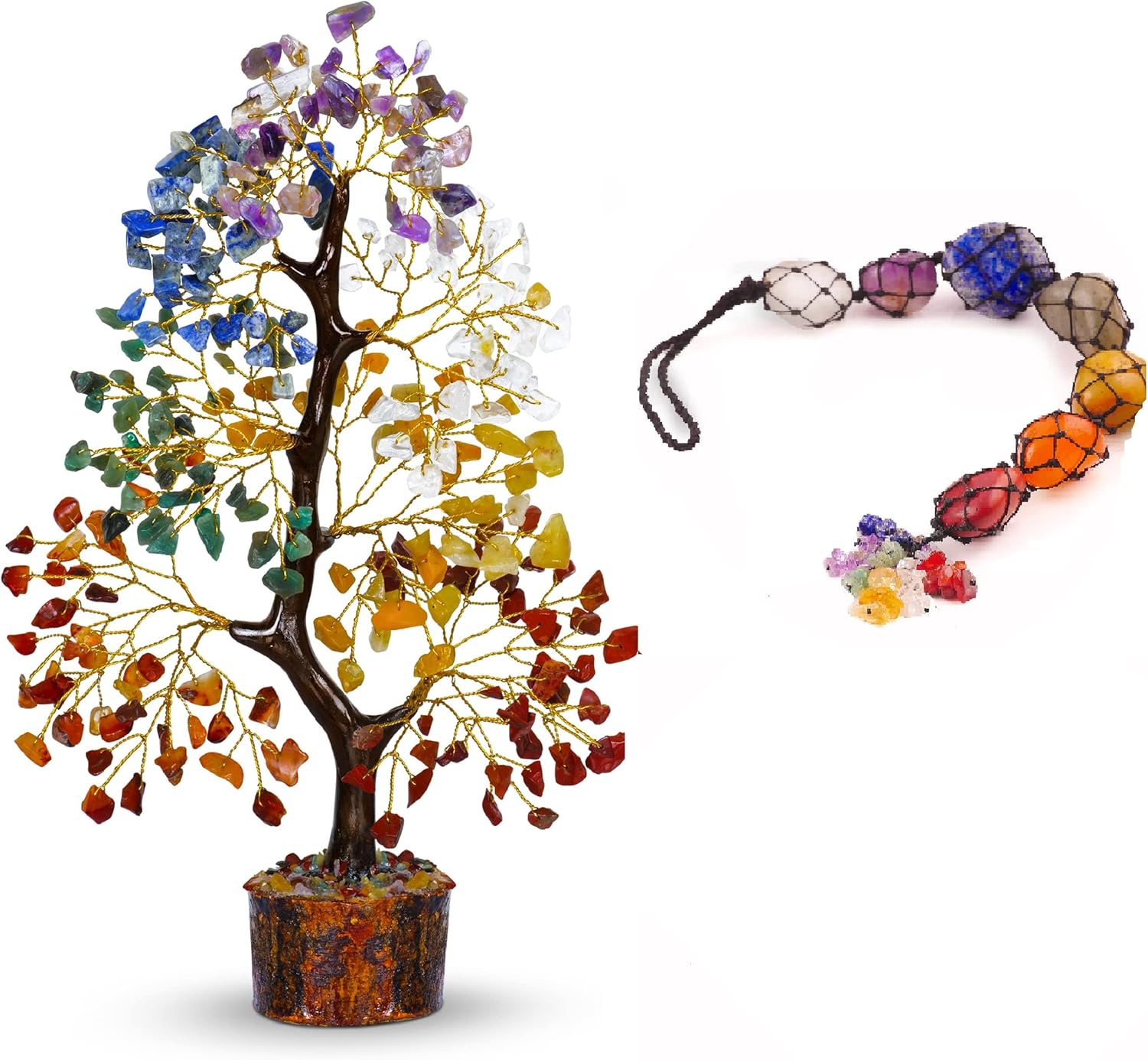 Amazon.com: PYOR Seven Chakra Good Luck Tree with Crystal Chakras Wall ...