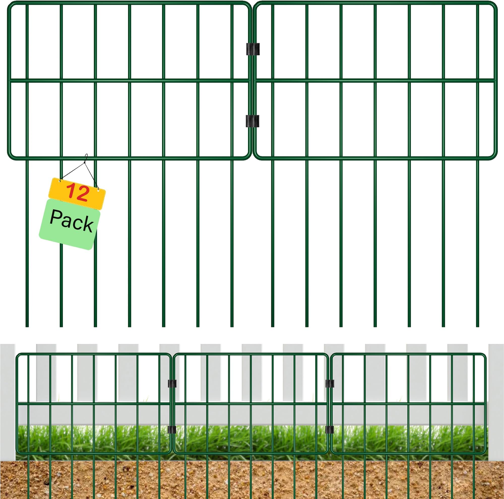 Amazon.com : 12 Pack Animal Fence Barrier, No Dig Fence Barrier, Fence ...