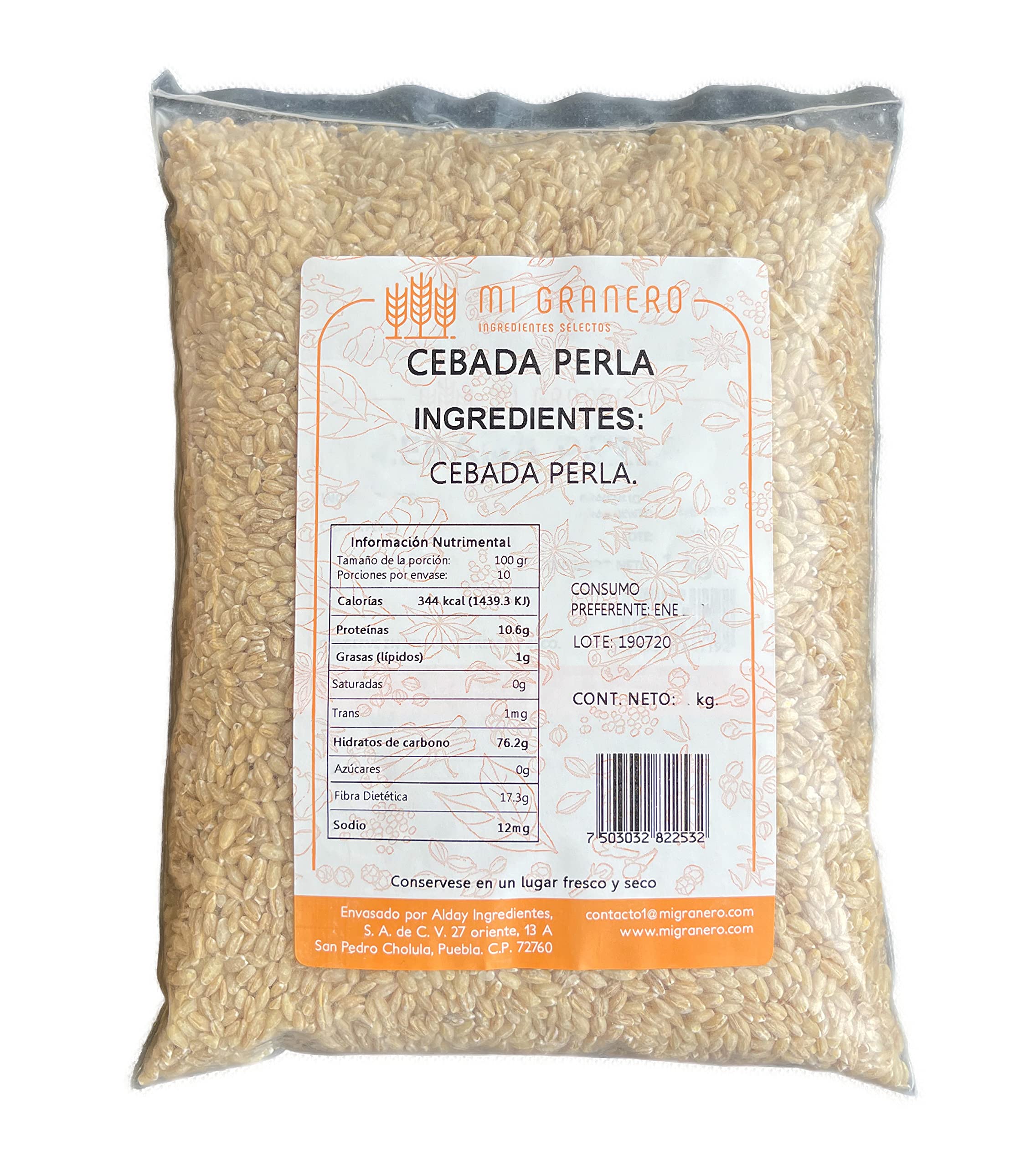 Cebada Perla 1 kilo : Amazon.com.mx: Alimentos y Bebidas