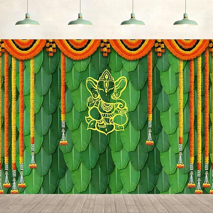 Amazon.com : 10x8ft Indian Pooja Backdrop Traditional Puja Chatiya ...