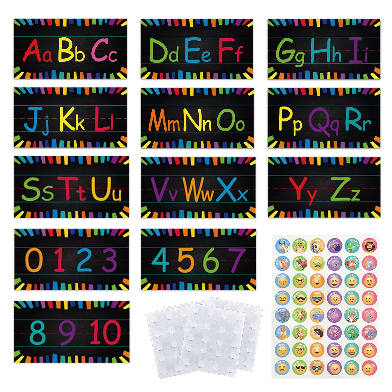 Snapklik.com : Alphabet Bulletin Board Set 12pcs ABC Number 0-9 Line ...