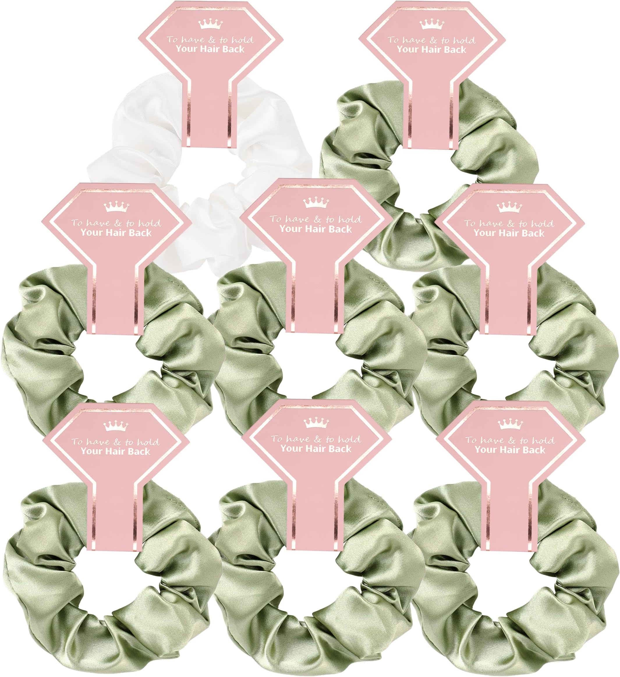 Amazon.com : Loanzeg Satin Bridesmaid Scrunchies Bachelorette Hair Ties ...