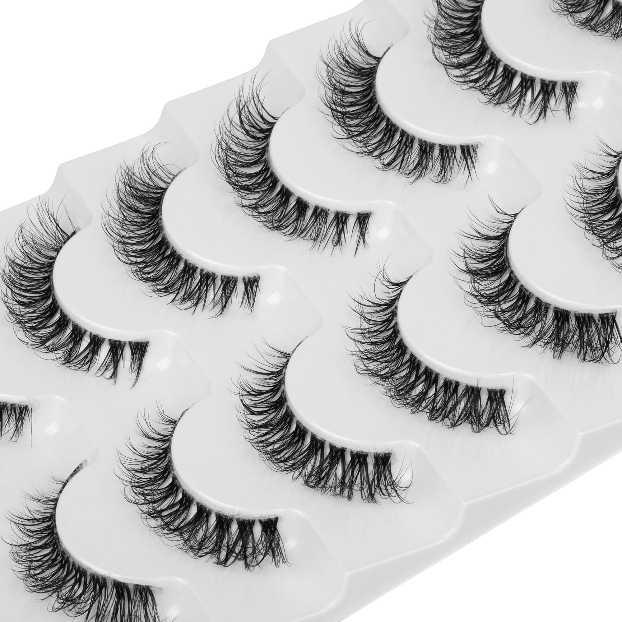 Amazon.com: CerroQreen Eyelashes 10 Pairs Pack of 2 , 3D mink lashes ...