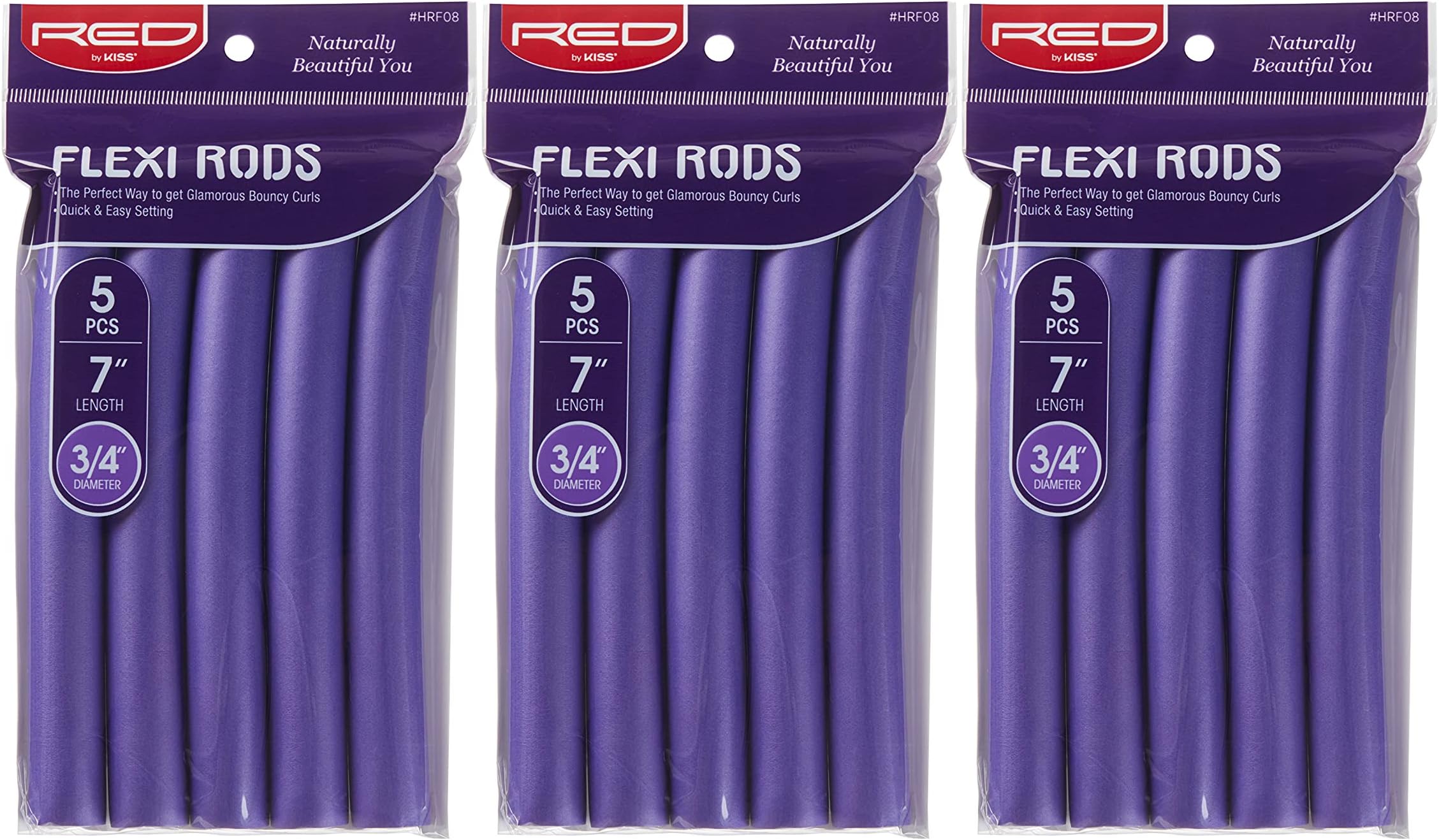 Amazon.com : Red by Kiss Flexi Rods 7", 3/4" Diameter - Heatless Hair ...