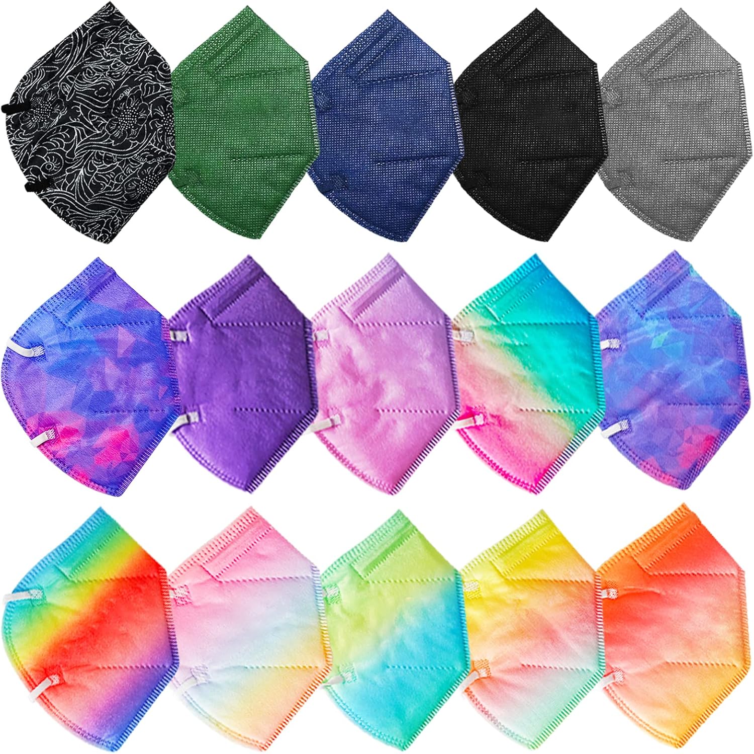85 Packs Disposable Face Masks, Individually Wrapped Colorful Masks ...
