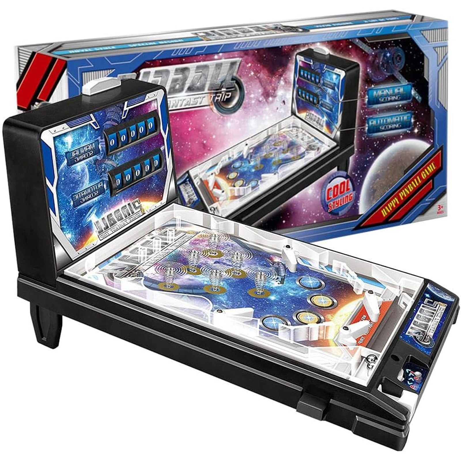 Tabletop Pinball Machine, Electronic Tabletop Pinball Game with Pull ...
