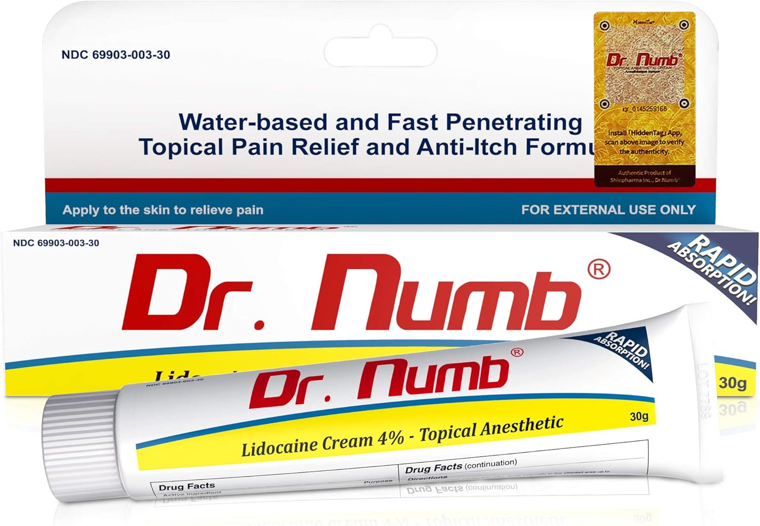 Amazon.com: Dr. Numb 4% Lidocaine Topical Anesthetic Numbing Cream for ...