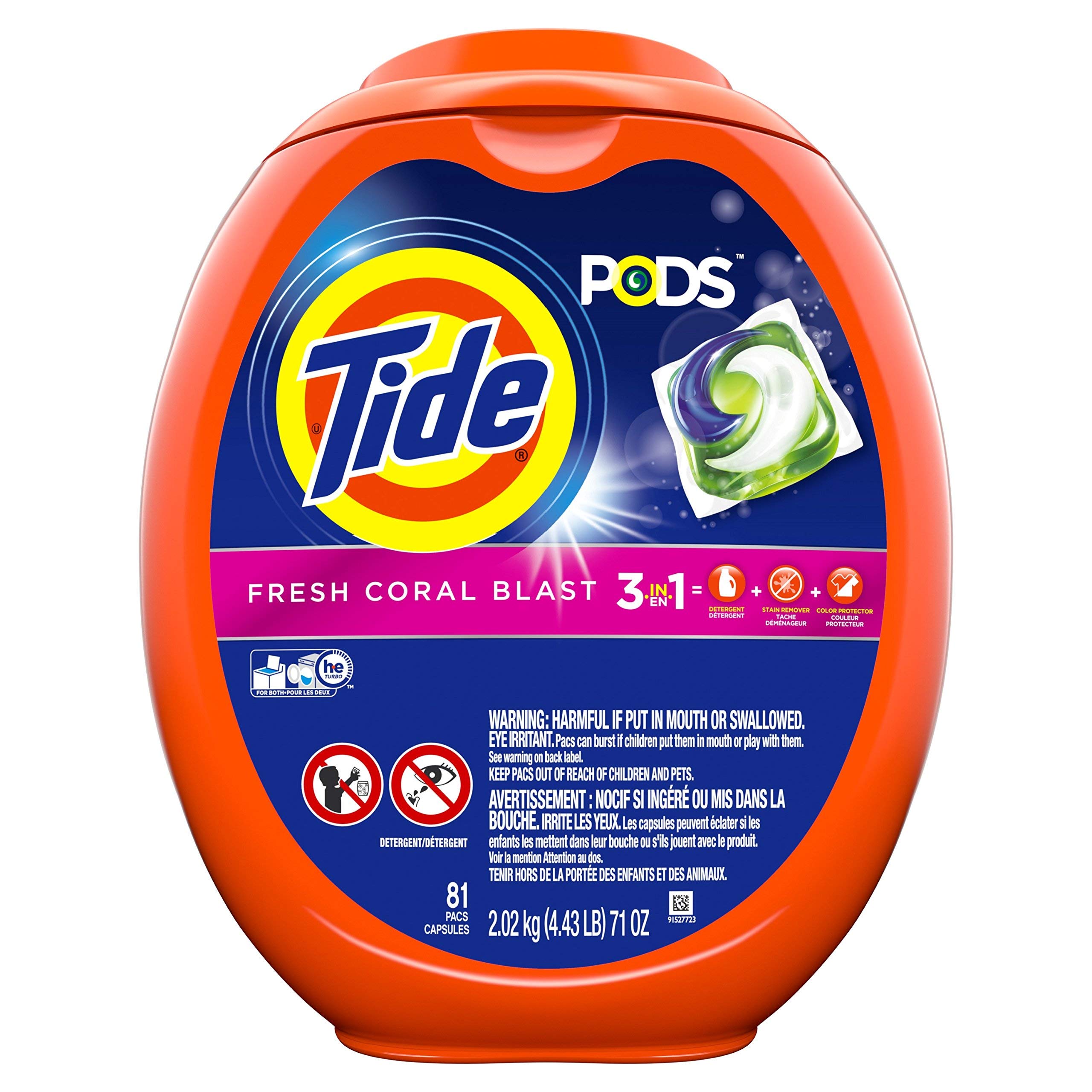 Tide Pods Laundry Detergent Liquid Pacs Tub Fresh Coral Blast ...