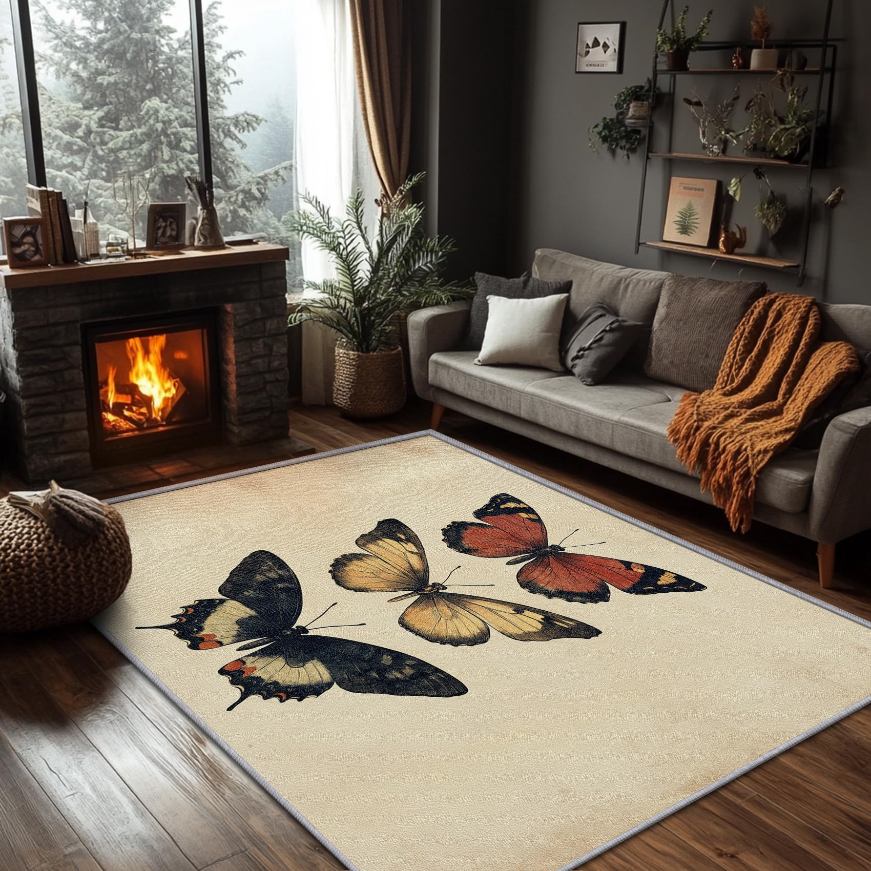 Amazon.com: SherAvant Butterfly Rugs for Bedroom - 5x7 Rug - Butterfly ...