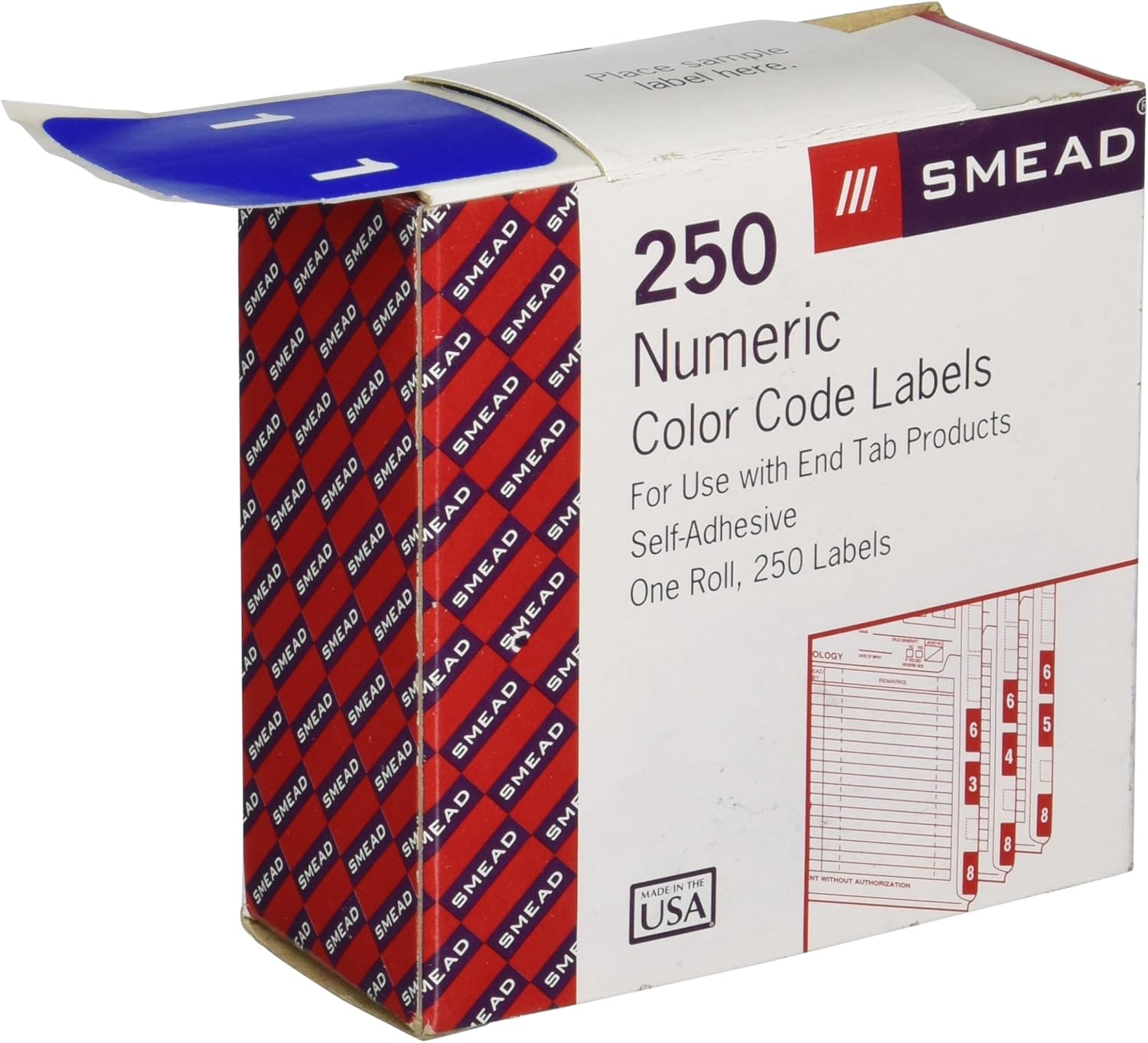 Amazon.com : Smead XLCC Color-Coded Numeric Label, 1, Label Roll, Light ...