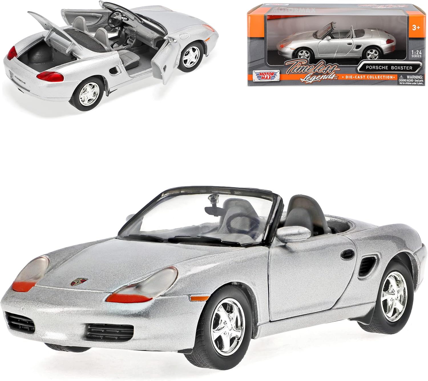 Porsche Boxter 986 Convertible Silver 1996-2004 1st Generation 1/24 ...