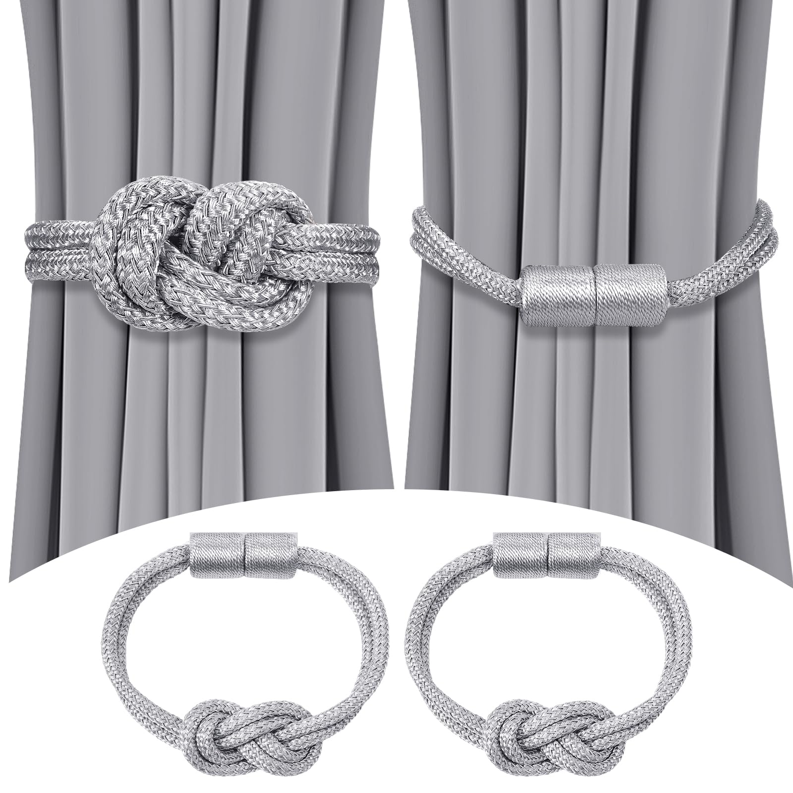 Amazon.com: Queekay 2 Pack Magnetic Curtain Tiebacks 2 Style, Elegant ...