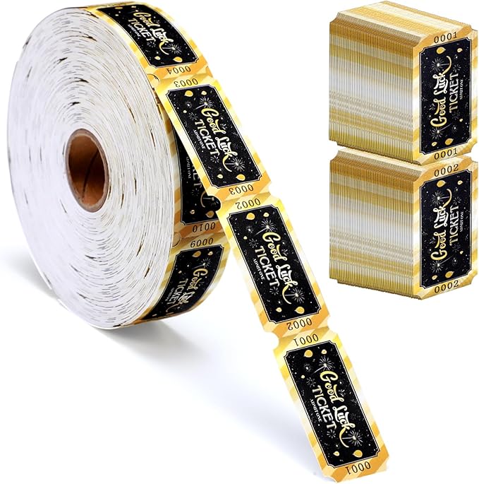Amazon.com : Pasimy 1000 Pcs Tickets Roll Single Carnival Raffle ...