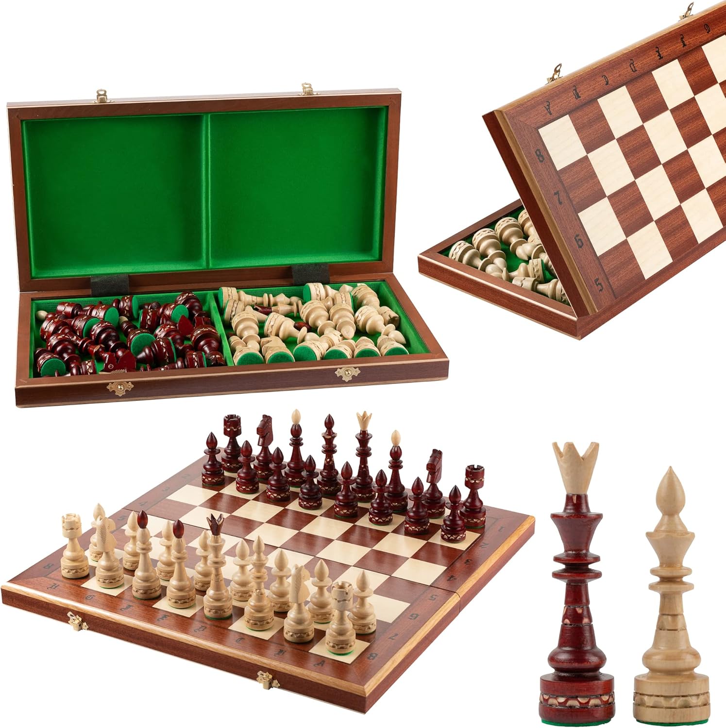Amazon.com: Master of Chess INDIAN 54cm Wooden Chess Set Beautifully ...