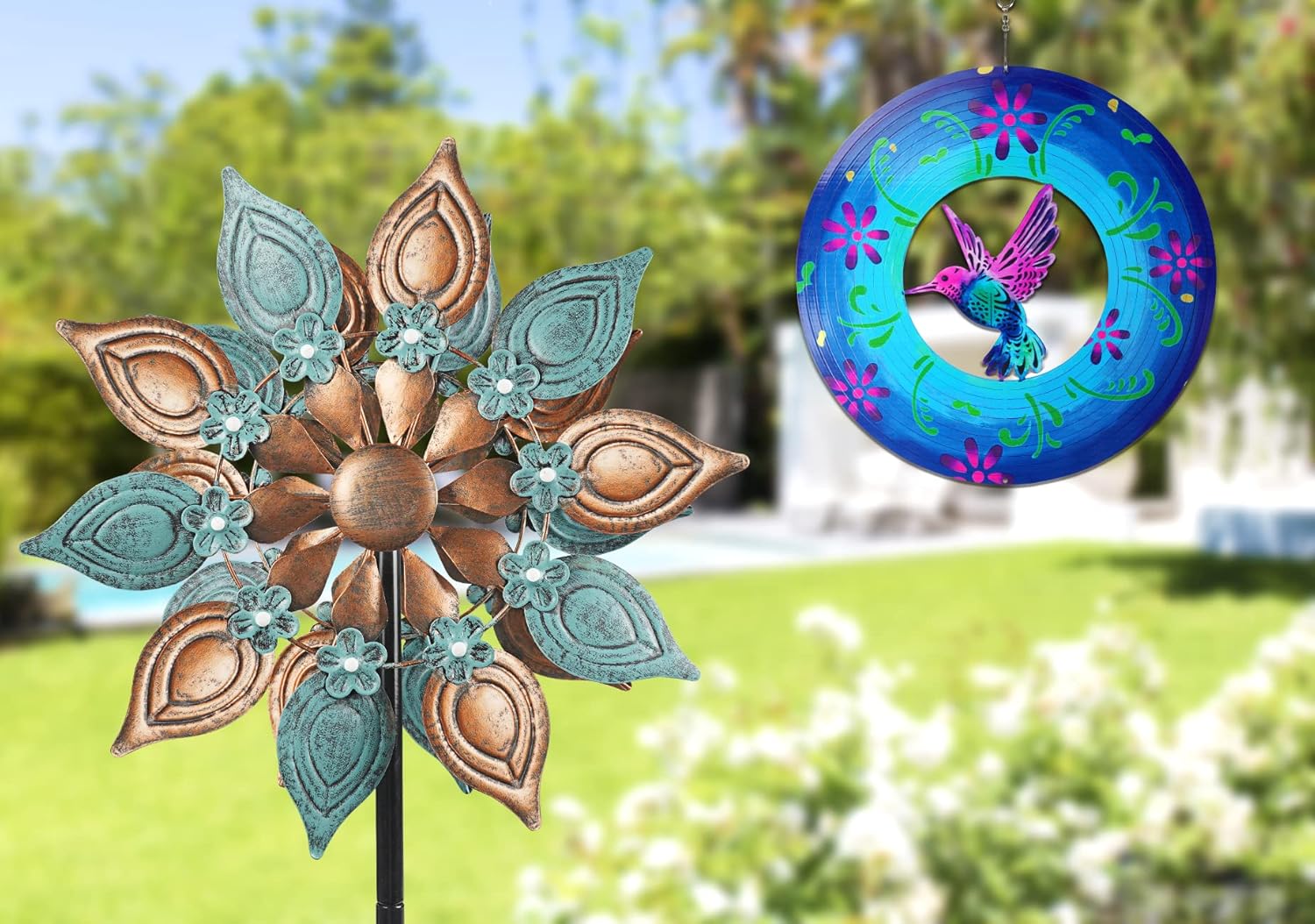 Amazon.com: Decoroca Copper Wind Spinners Metal - 12/50in Large Kinetic ...