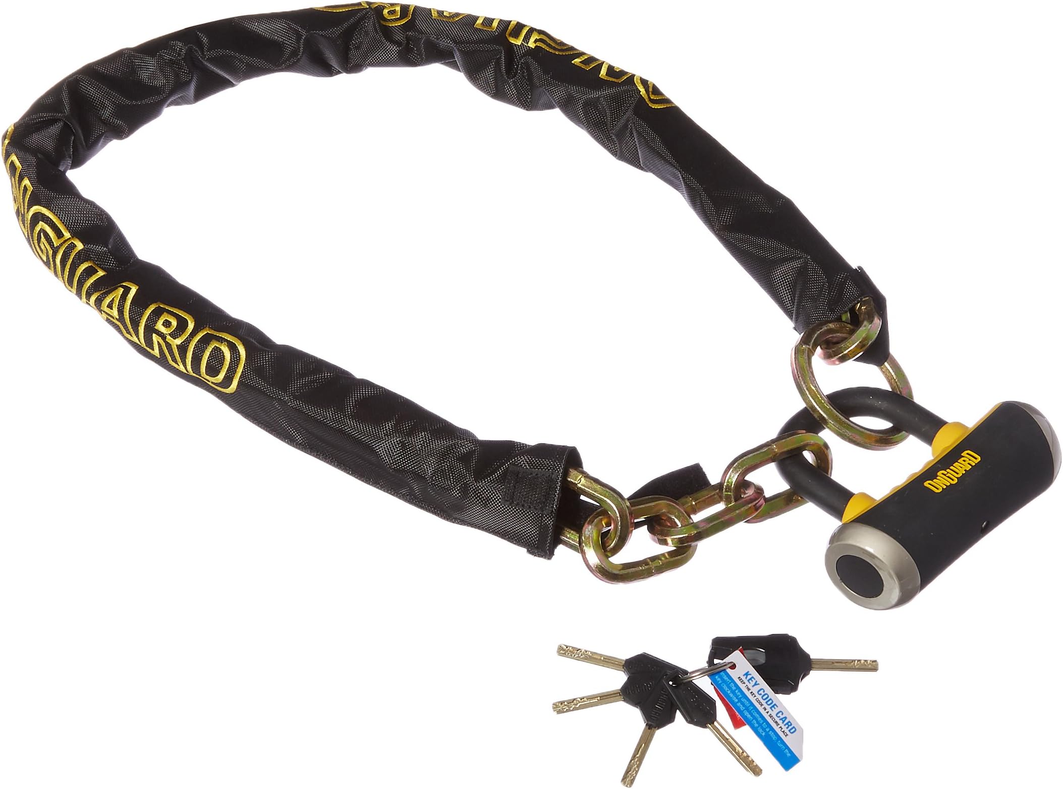 Amazon.com : OnGuard 8019L Mastiff 6' x 3/8" Quad Chain Lock, Black ...