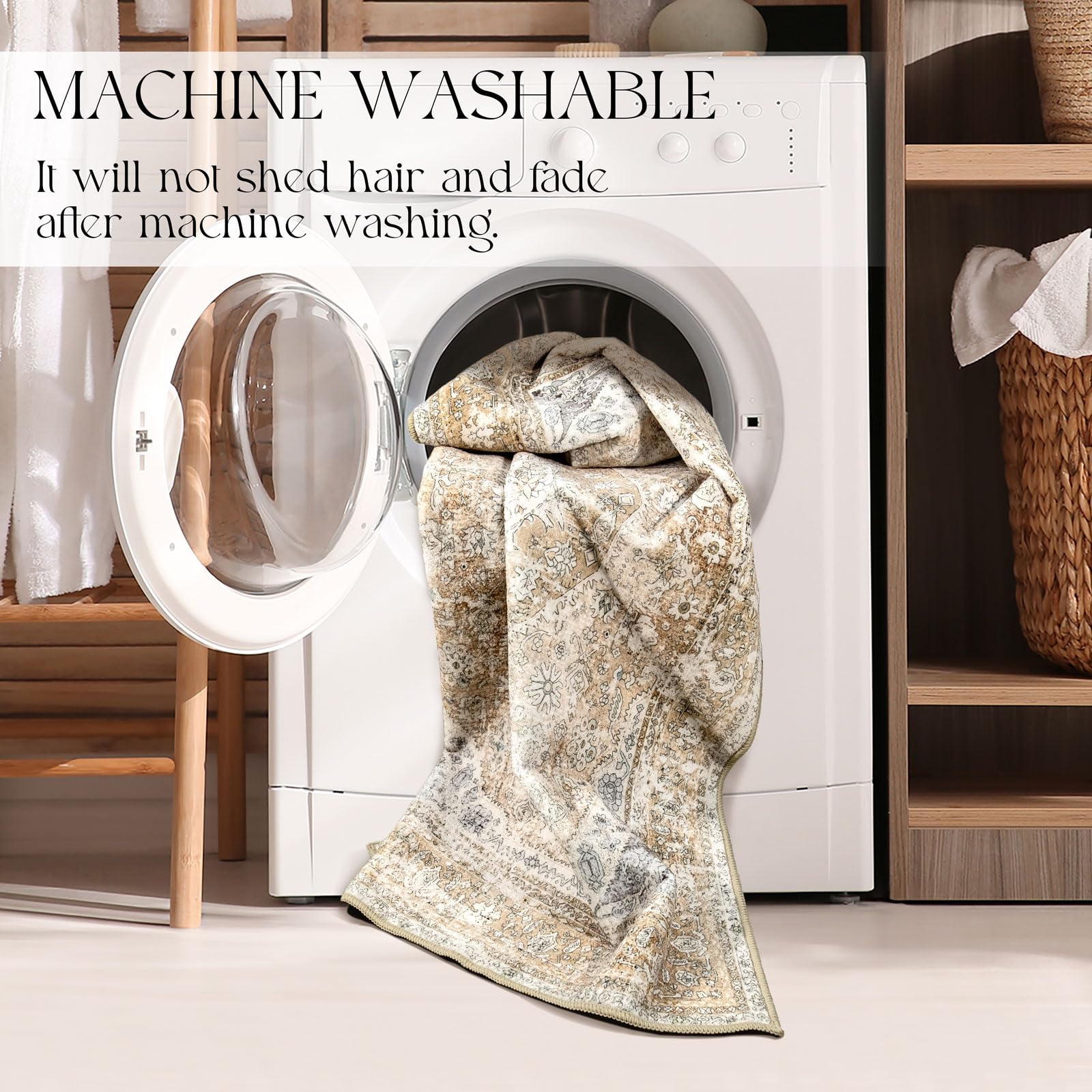 Boho Runner Rugs for Bedroom Hallways Washable Runner Rug Beige Area ...