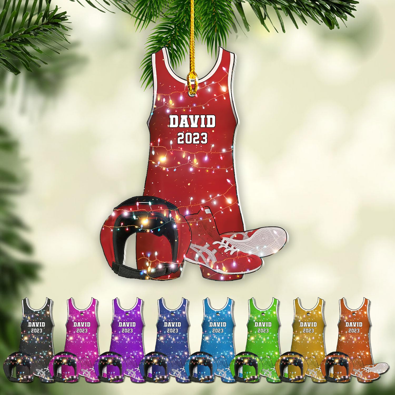 Amazon.com: Personalized Wrestling Ornaments, Wrestling Christmas ...