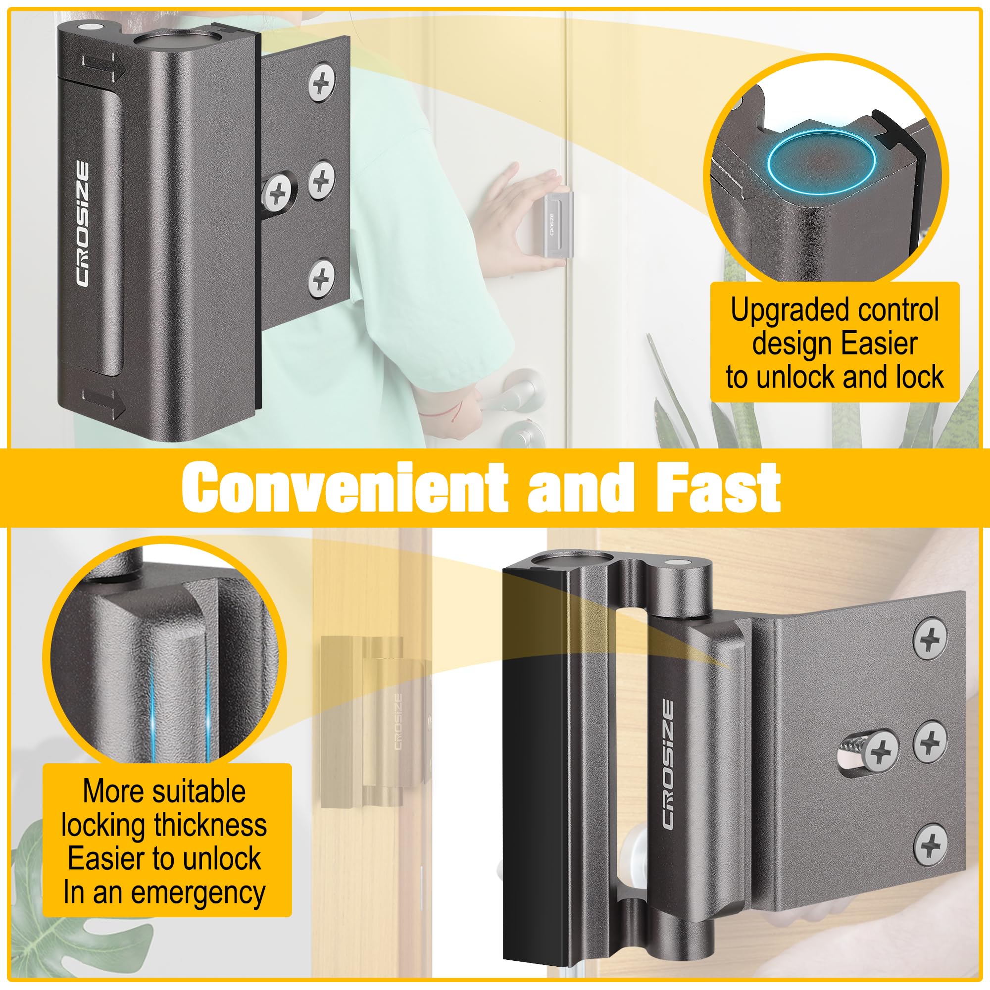 Snapklik.com : Home Security Door Lock, Upgraded Metal Door ...