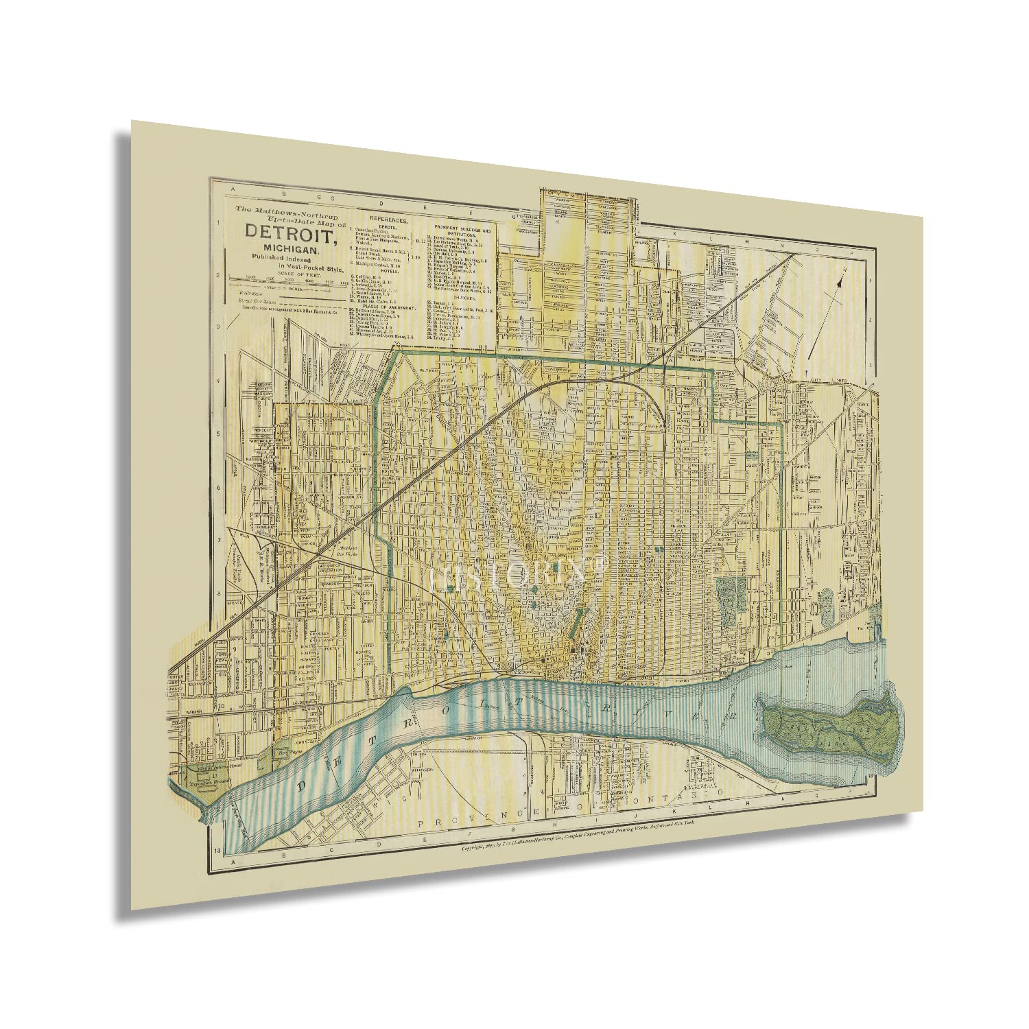 Buy HISTORIX Vintage 1895 of Detroit Michigan - 18x24 Inch Vintage ...