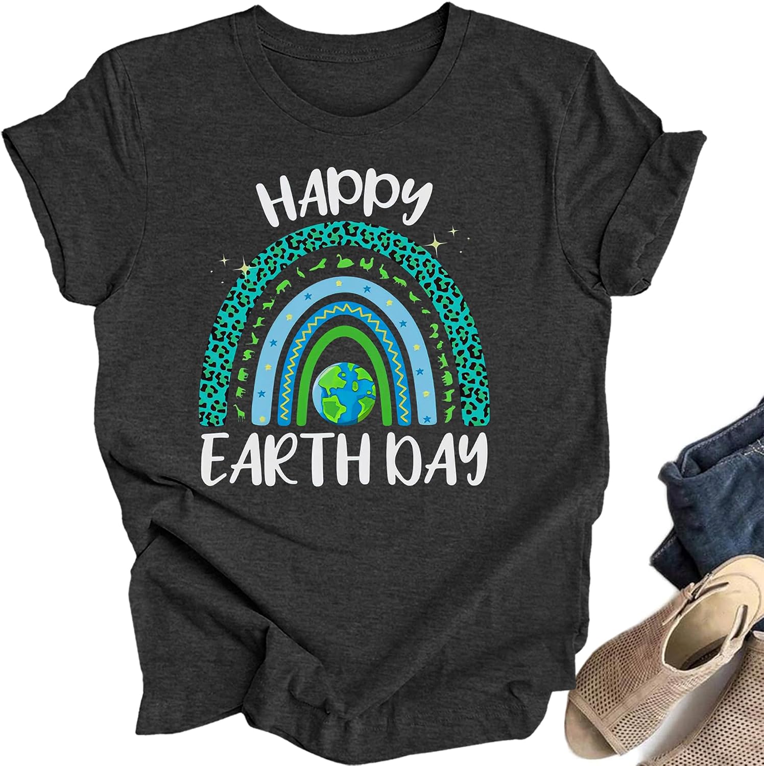 OCURHU Women Earth Day Shirt Save The Planet Tshirt Protect Nature ...
