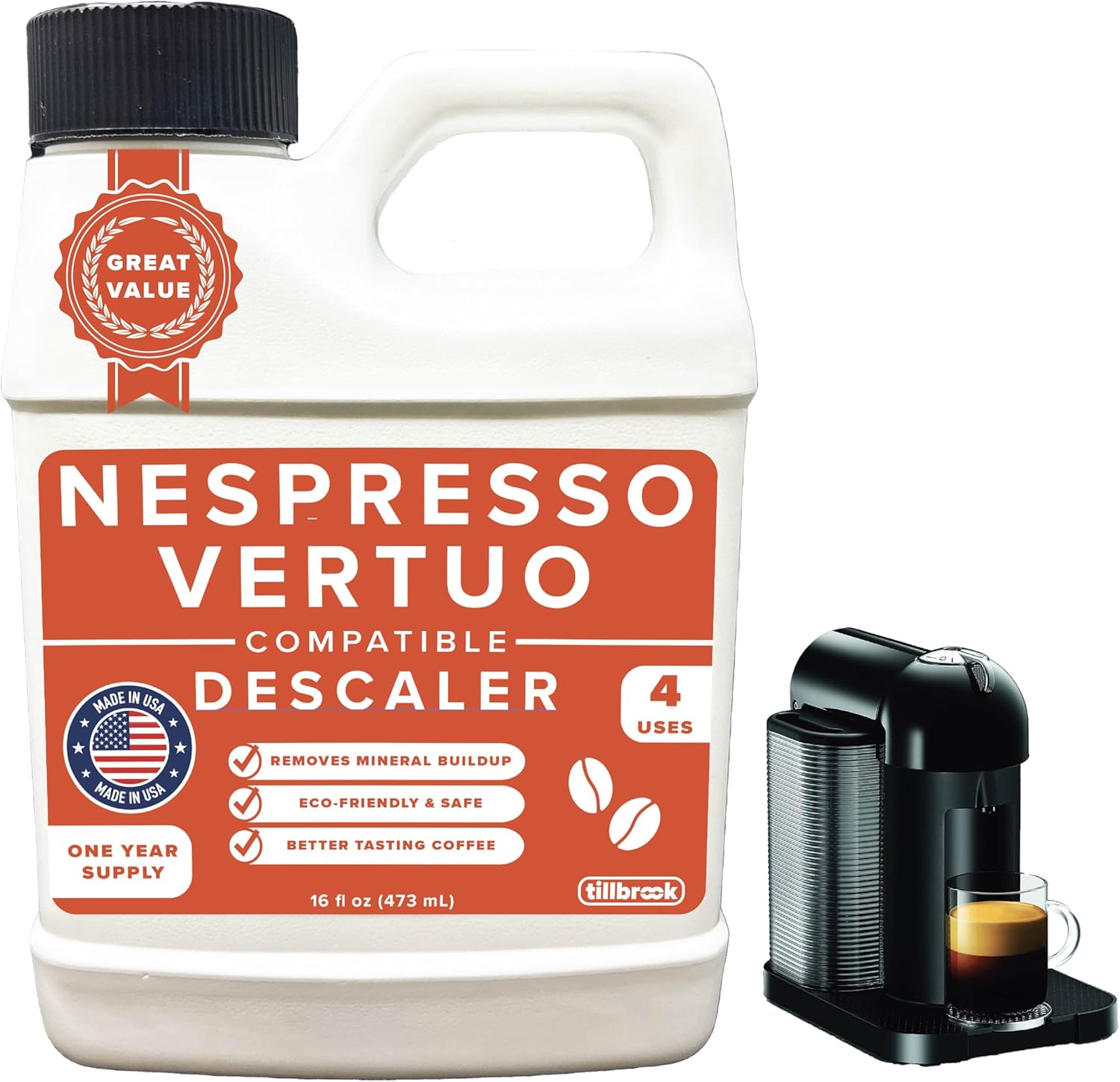 Amazon.com: Tillbrook Descaler Compatible with Nespresso Vertuo Machine ...