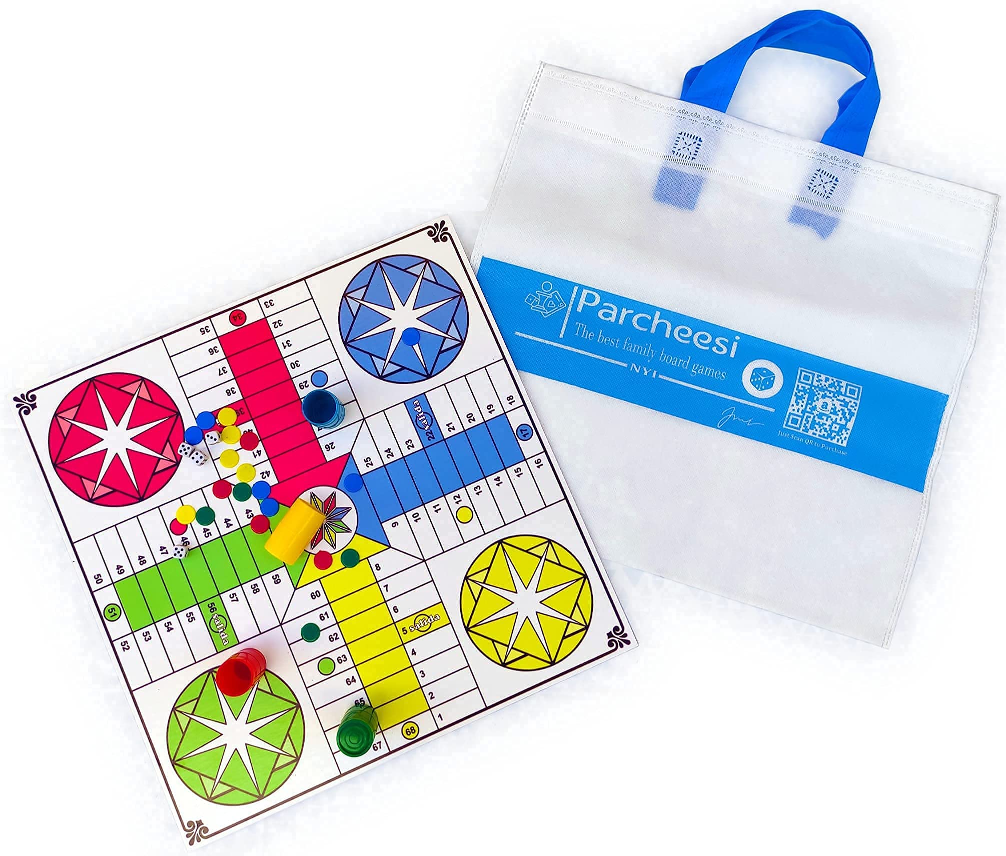 Buy NYI Parcheesi Board Game, New Edition, Ludo Game Board, Parchisi ...