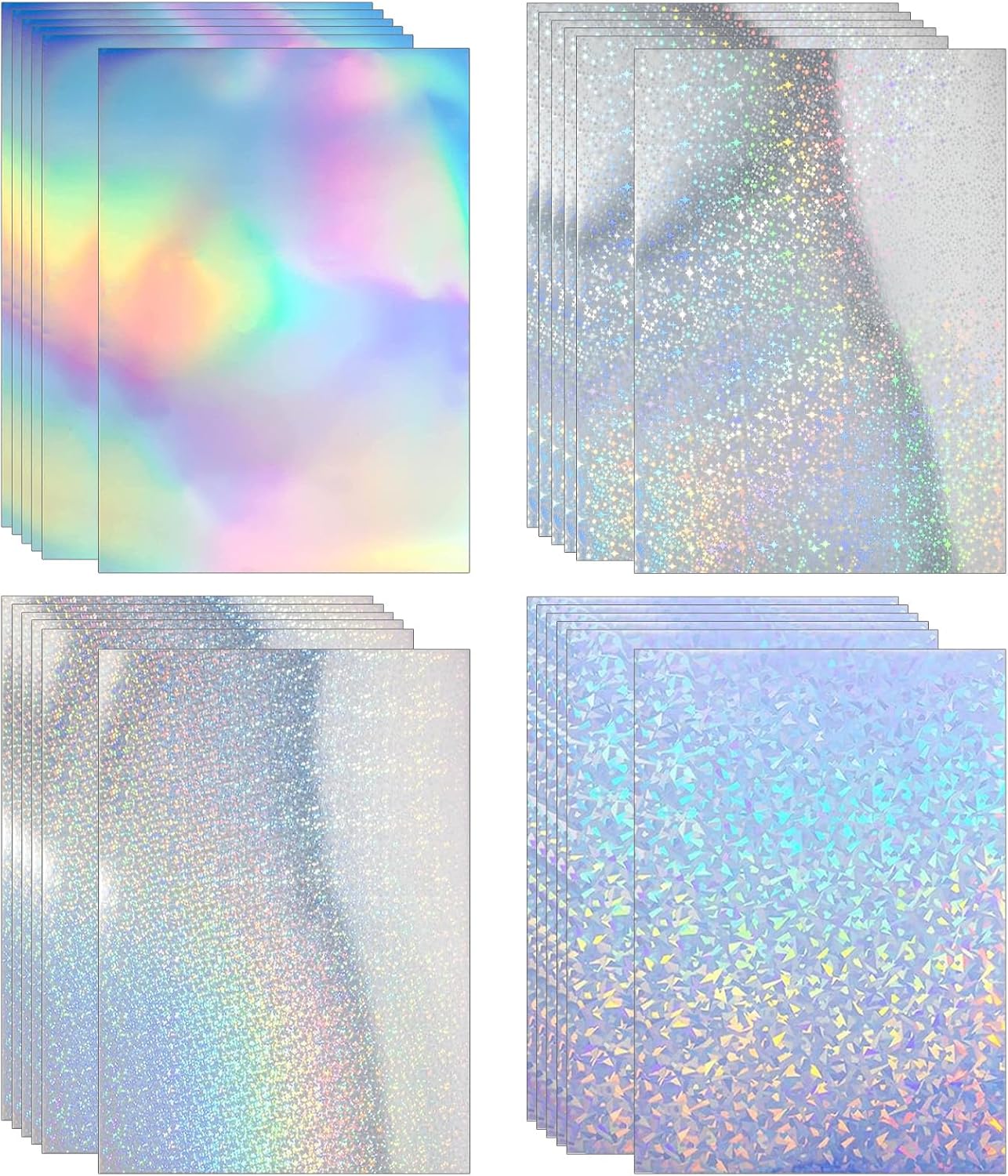 KARBAG 40 Sheets Holographic Cardstock 7.8'' x 11.6'' Metallic, 250gsm ...