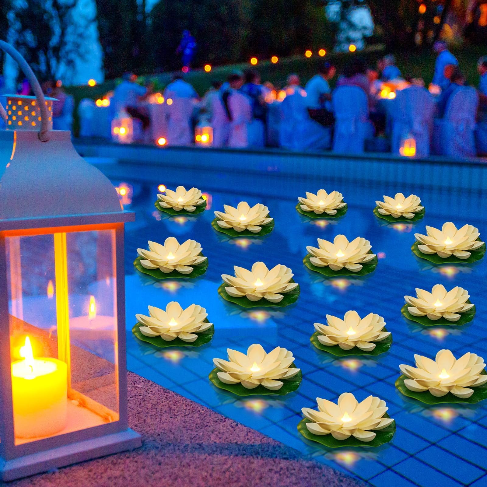 Amazon.com : Glooglitter Solar Floating Flowers for Pool 11" Lotus ...