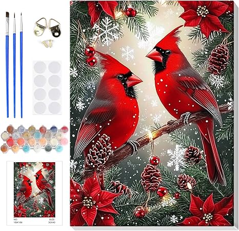 Amazon.com: Christmas Paint by Numbers Kits for Adults Beginners on ...
